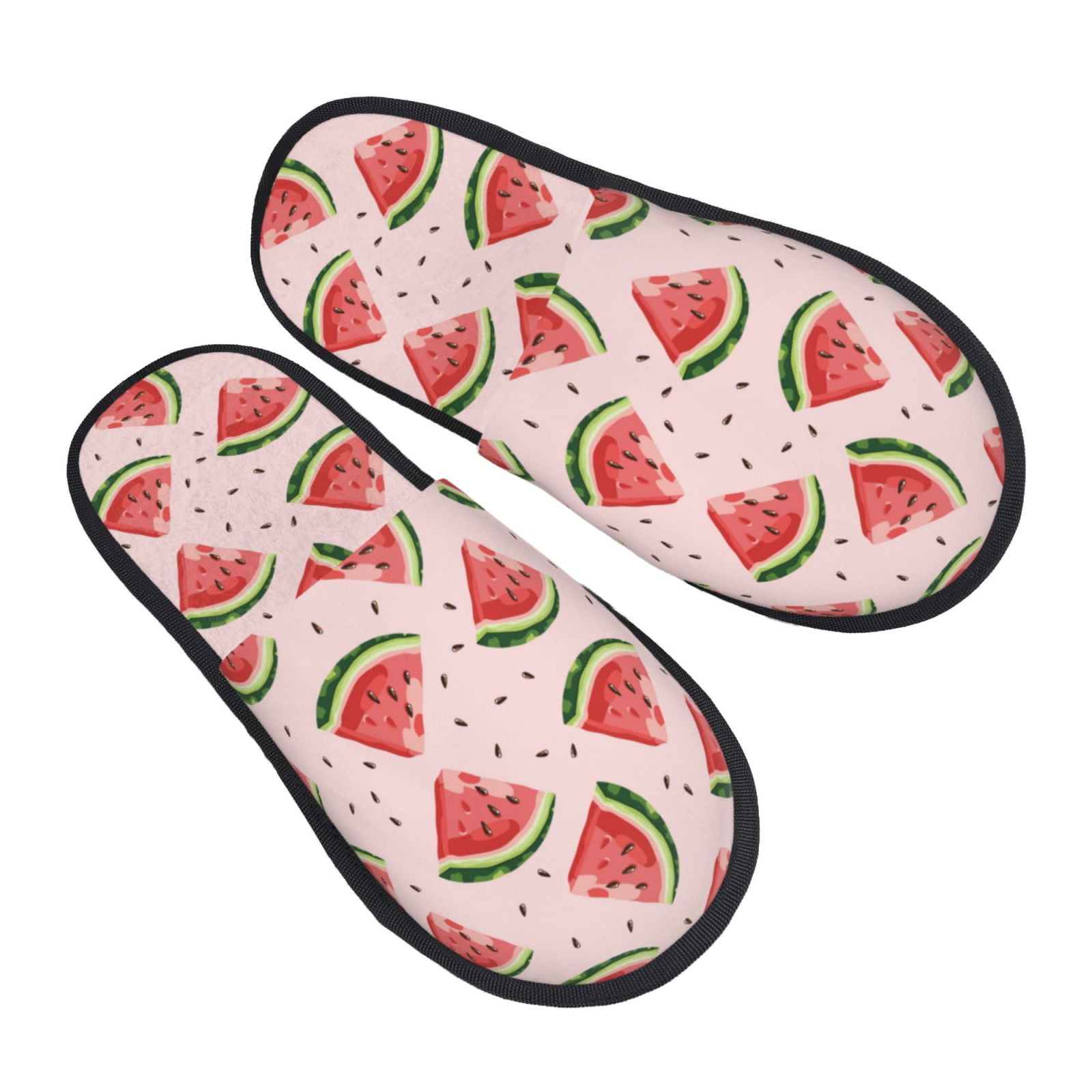 Bingfone Hand Drawn Watermelon House Slippers for Women Men with Soft ...
