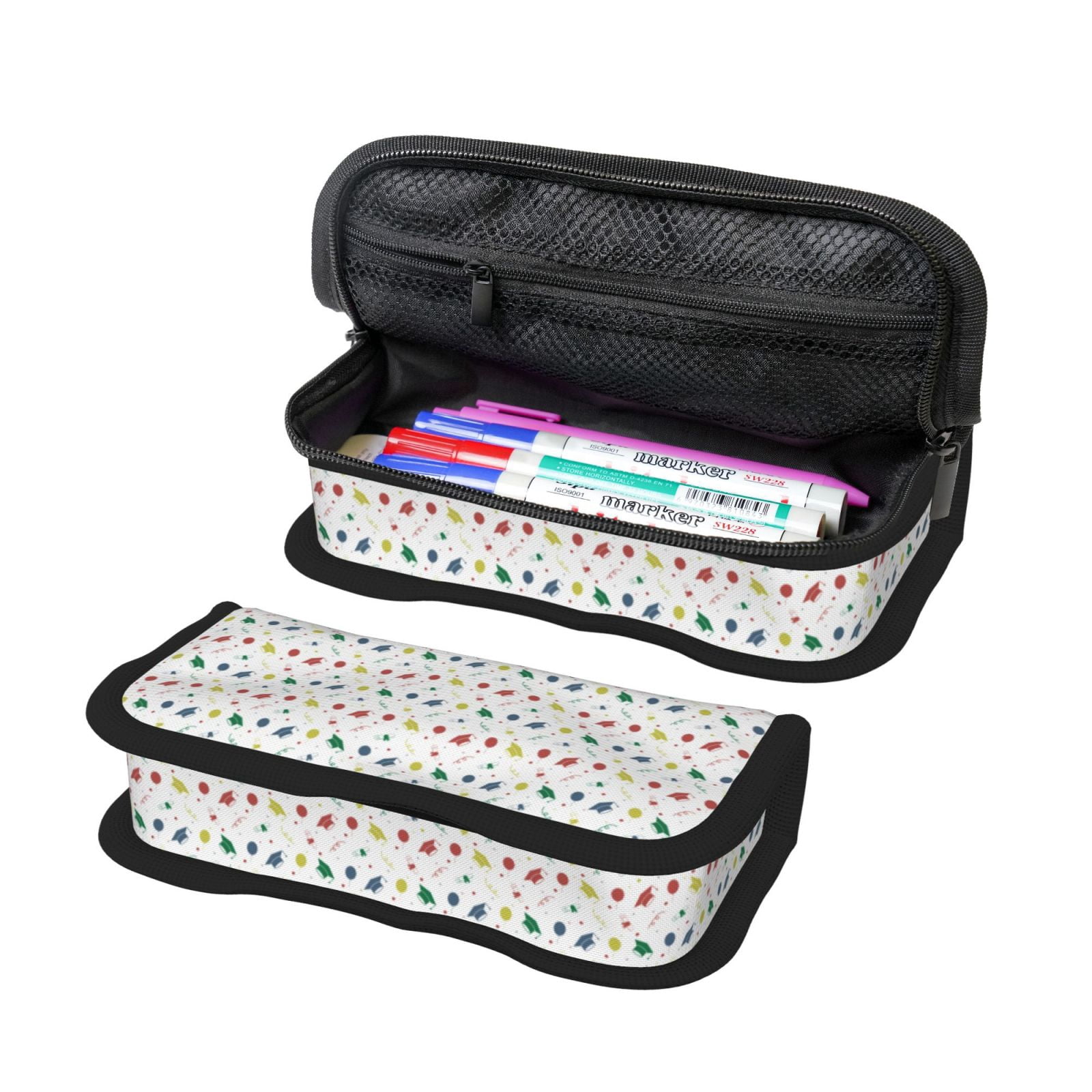 Bingfone Happy Graduation Print Pencil Case Large Capacity Pencil Pouch ...