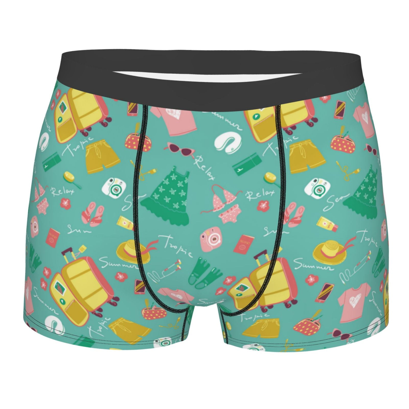 Bingfone Happy Summer Men's Underwear - Casual Stretch Boxer Briefs-X ...