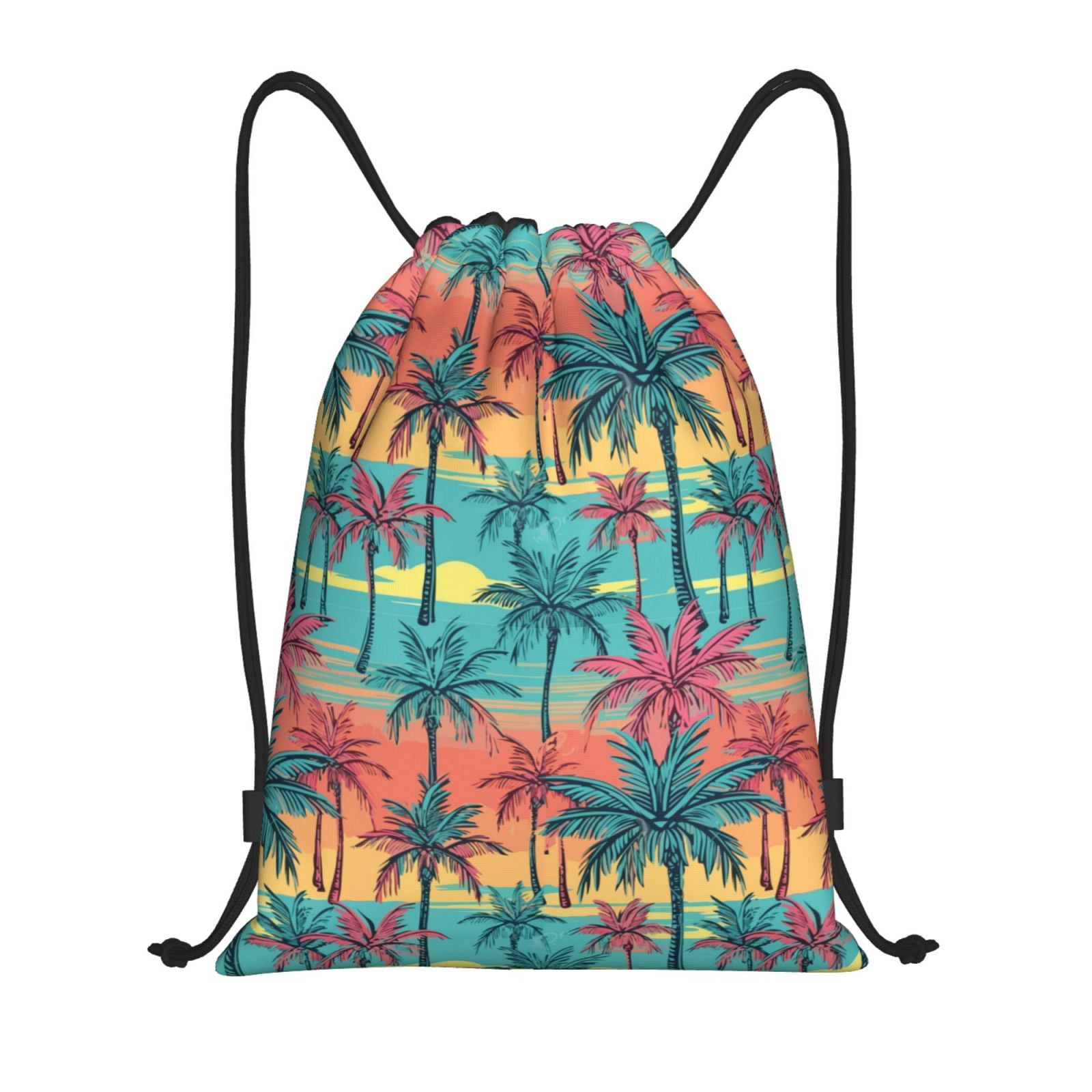 Bingfone Hawaii Palms Drawstrings Backpacks Bags for Men Women Gym ...