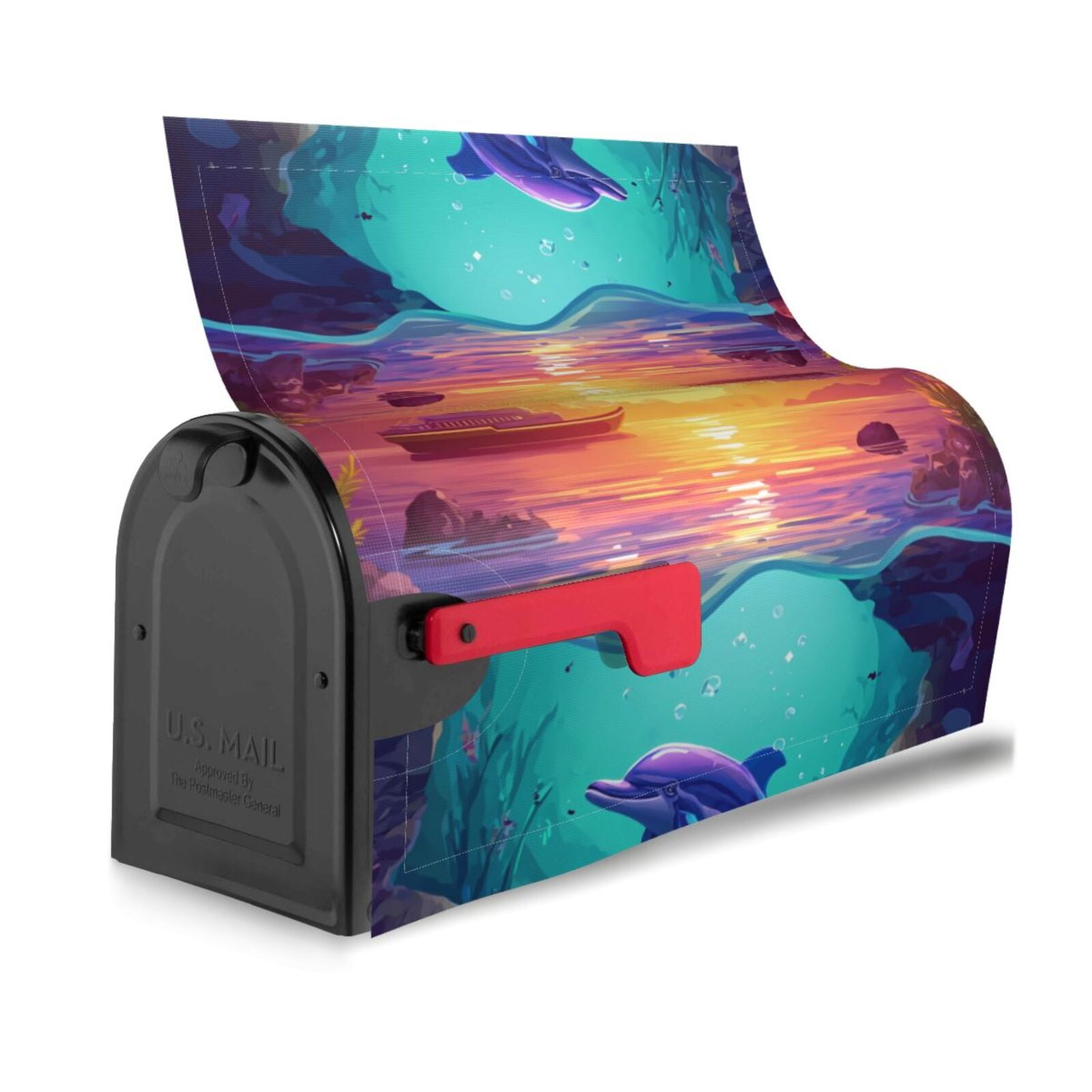 Bingfone Hawaiian Island Dolphin Magnetic Mailbox Cover Standard Size ...