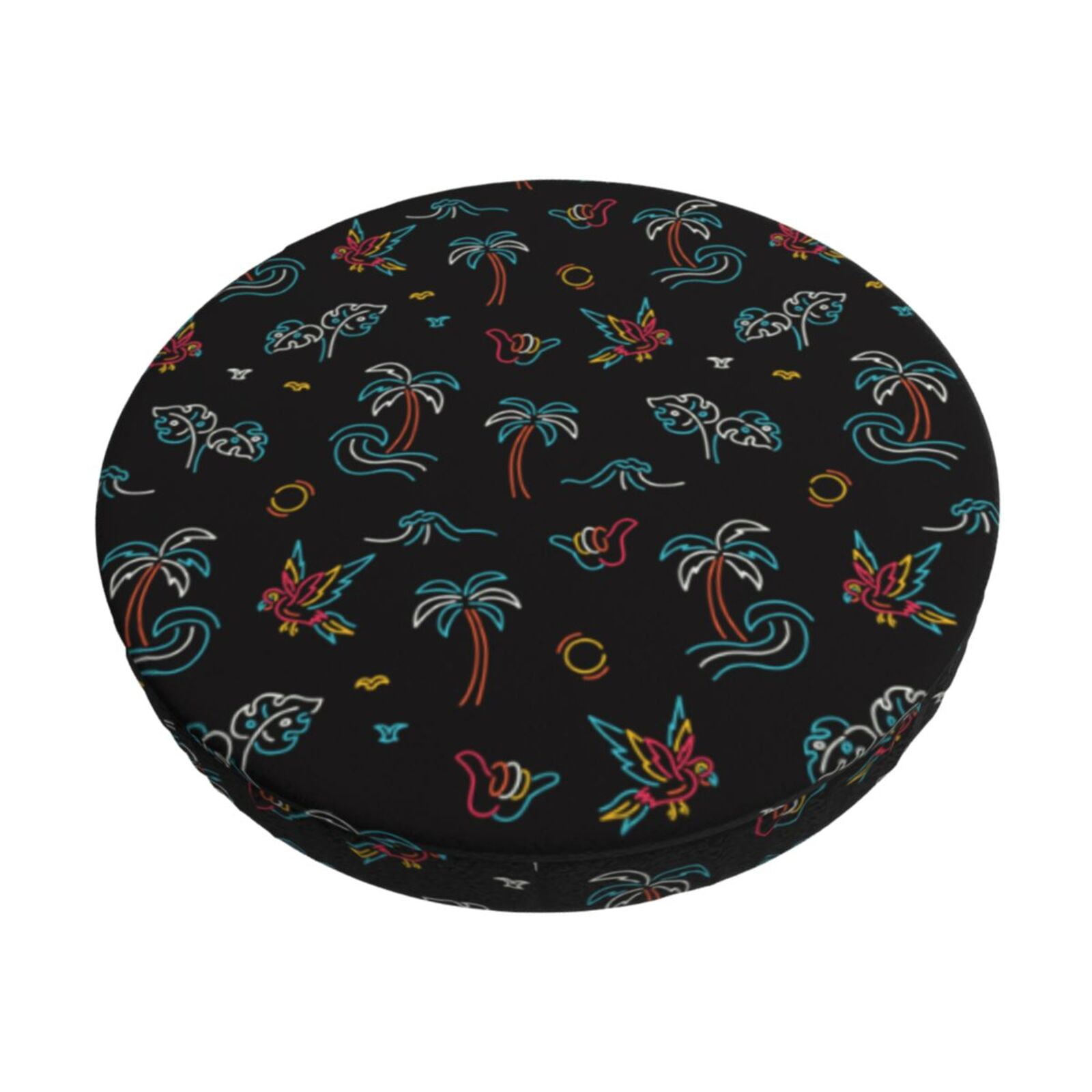 Bingfone Hawaiian Style Padded Round Bar Stool Cover Cushion with ...