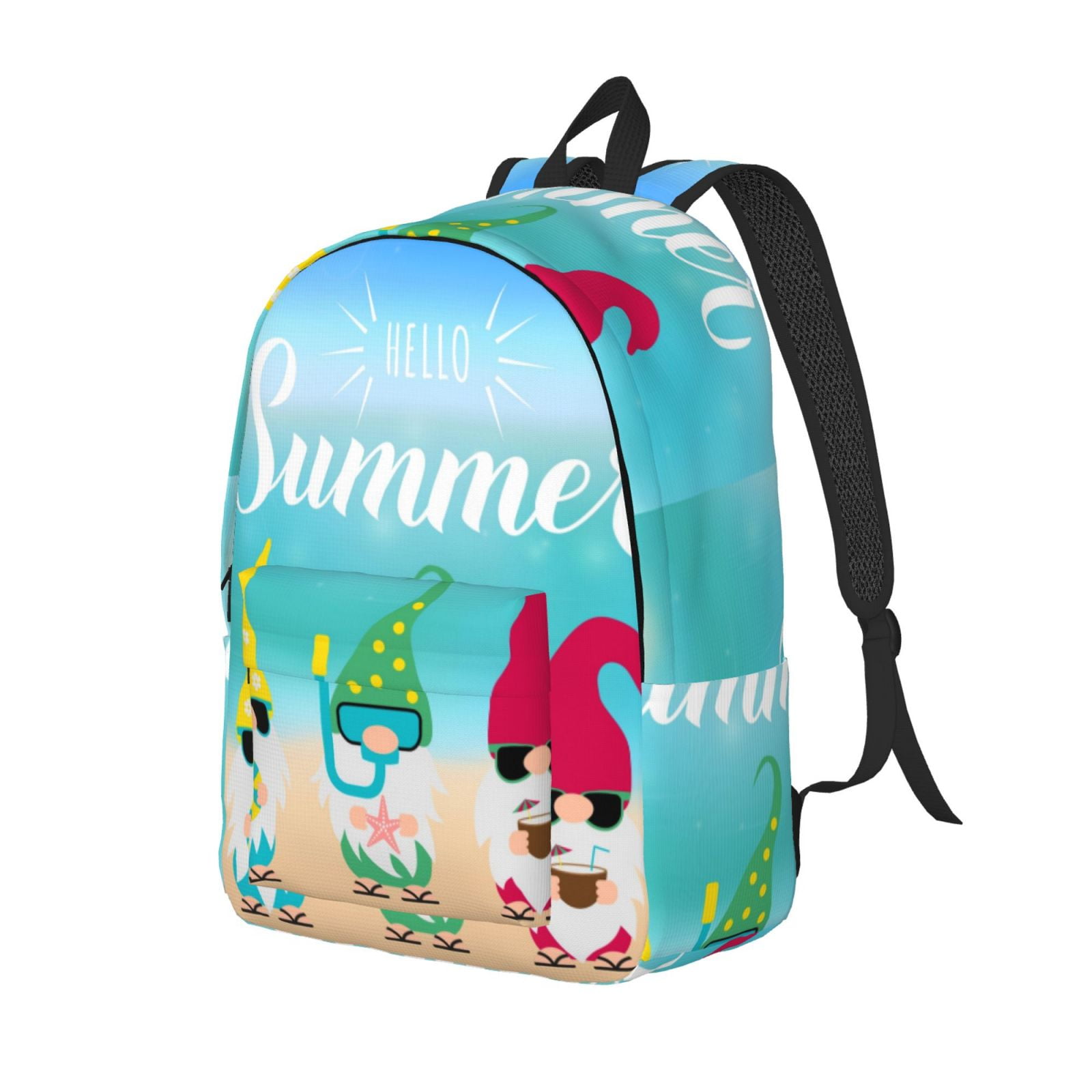 Bingfone Hello Summer Gnome 1 Print Canvas College Laptop Backpack ...