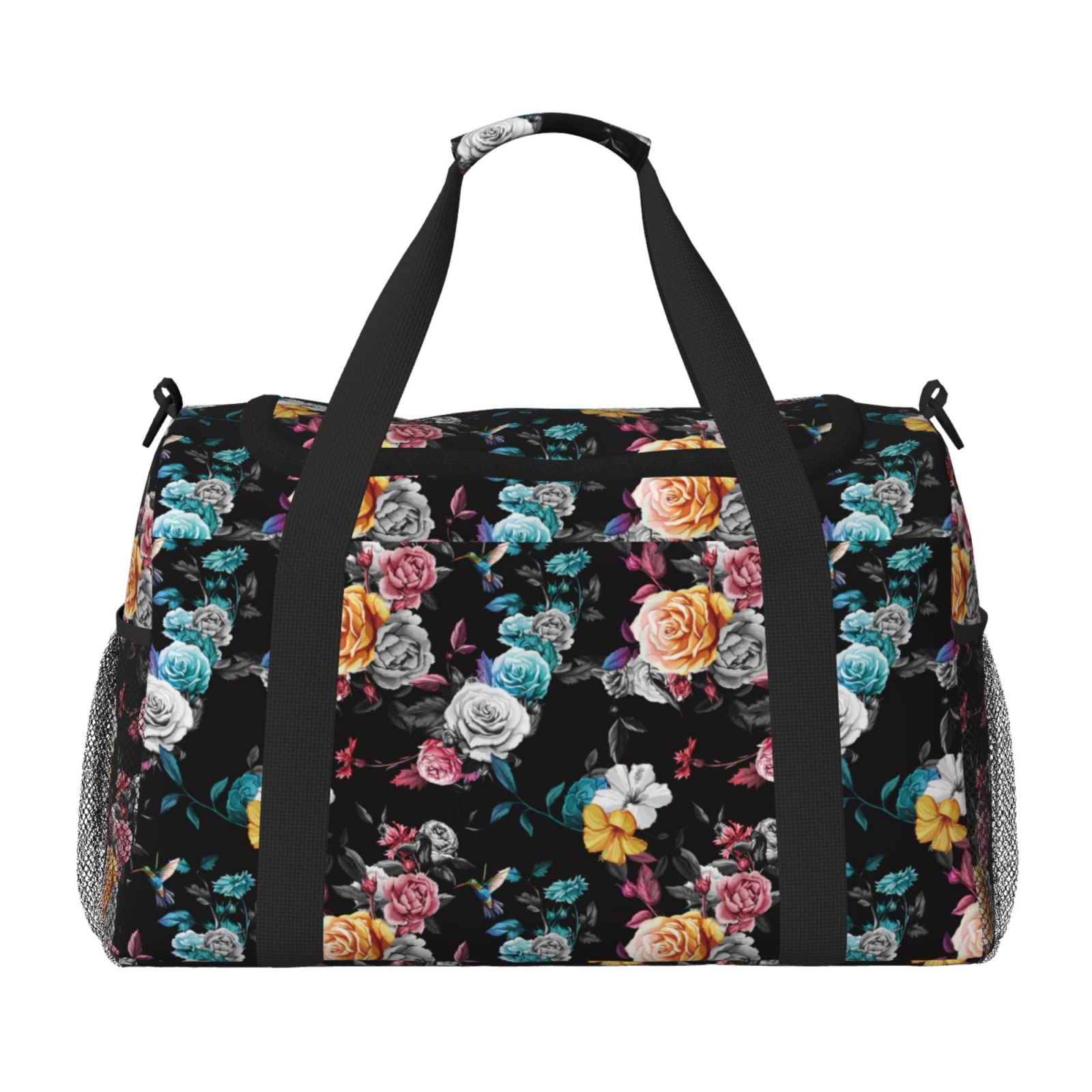 Bingfone Hibiscus Rose Print Travel Duffel Tote Bag,Waterproof Shoulder ...