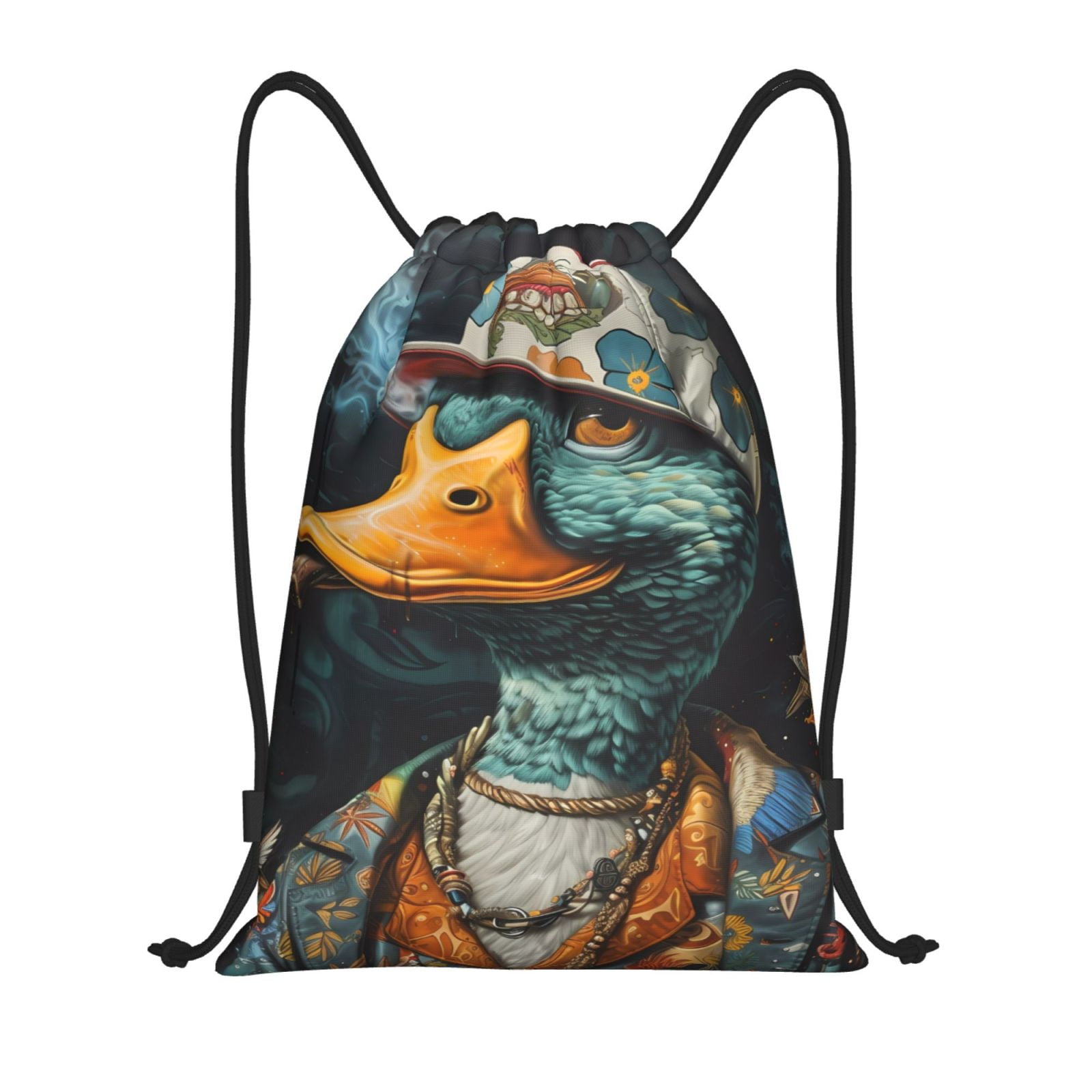 Bingfone Hip-Hop Duck Drawstrings Backpacks Bags for Men Women Gym ...