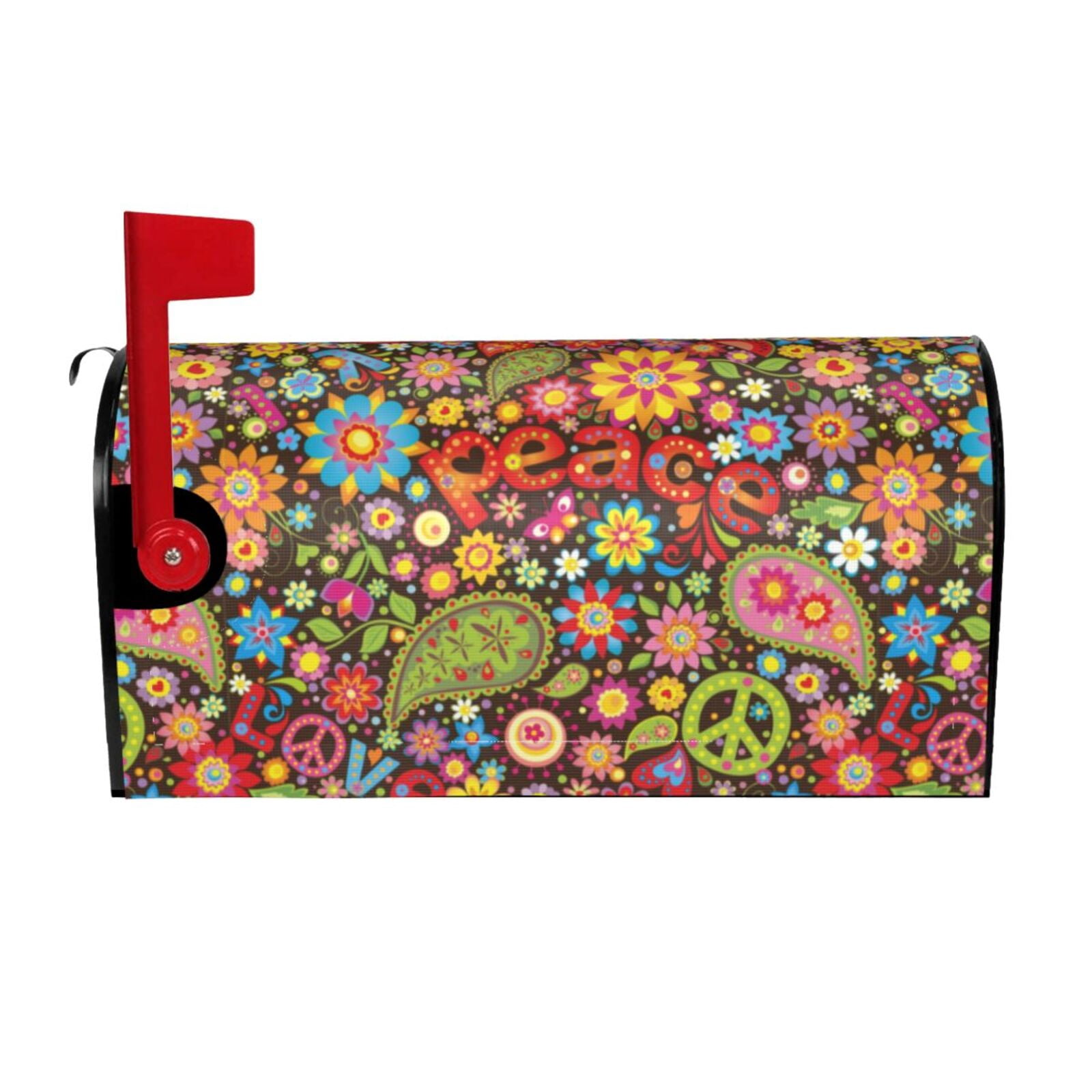 Bingfone Hippie Peace Love Magnetic Mailbox Cover Standard Size For ...