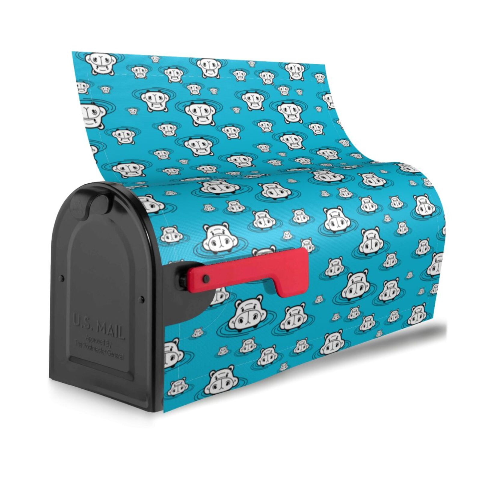 Bingfone Hippo In Water Head Magnetic Mailbox Cover Standard Size for ...