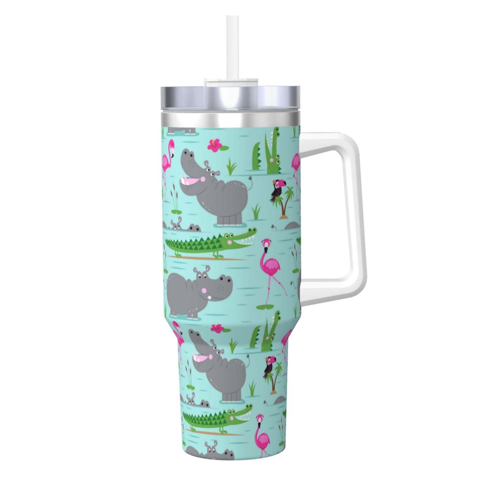 Bingfone Hippo With Flamingos And Crocodiles for 40 Oz Stainless Steel ...