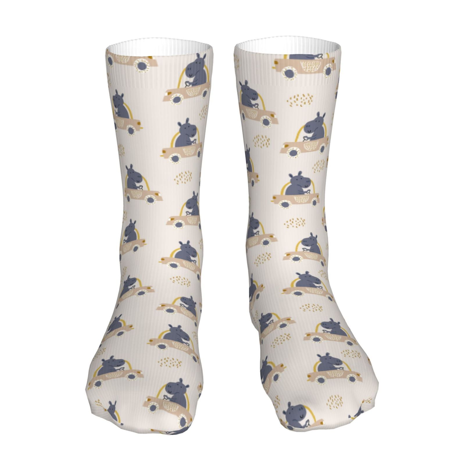 Bingfone Hippos Driving A Car Prirnt Women's Men's Fun Pattern and ...