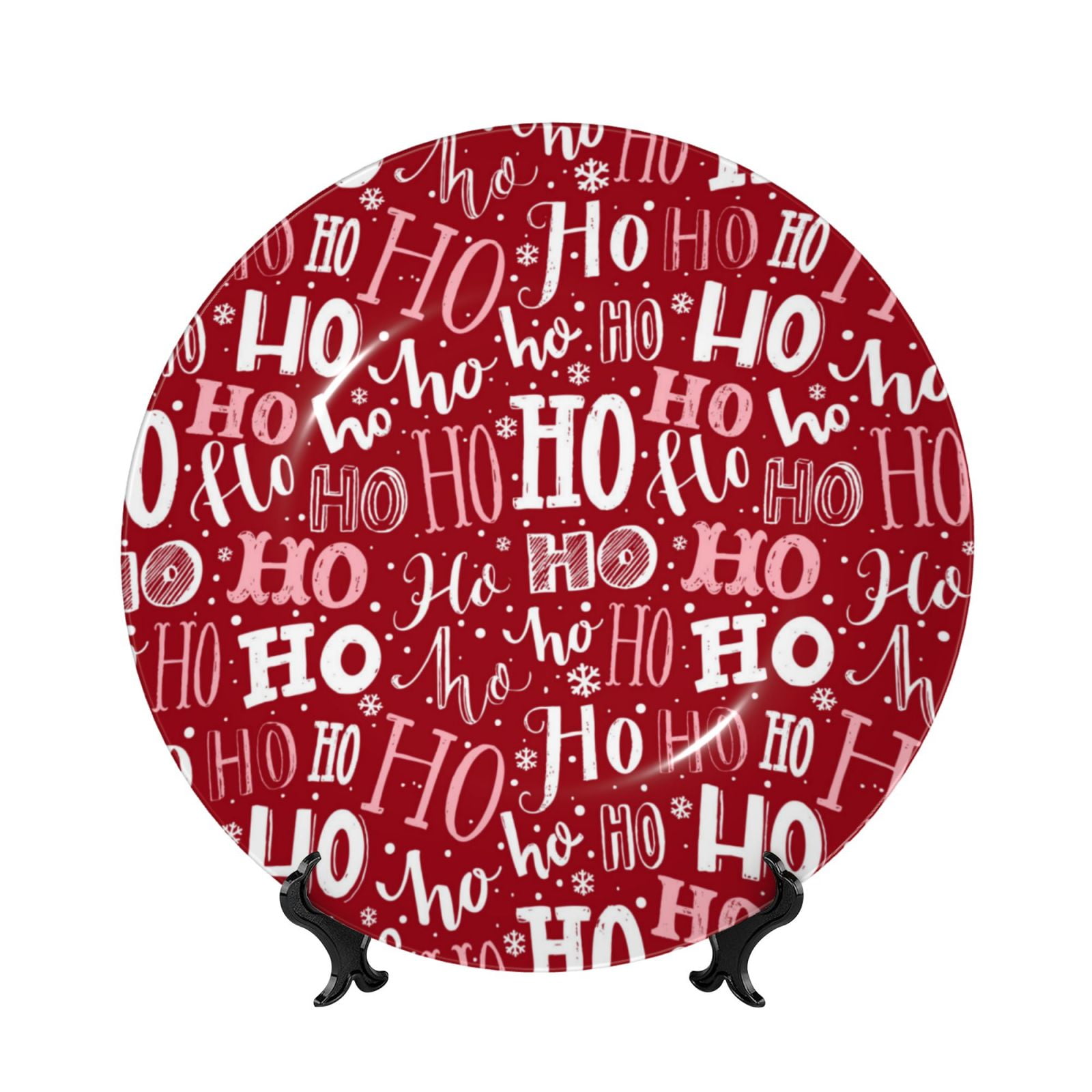 Bingfone Ho Funny Christmas Print Bone China Dinner Decorative Plates ...