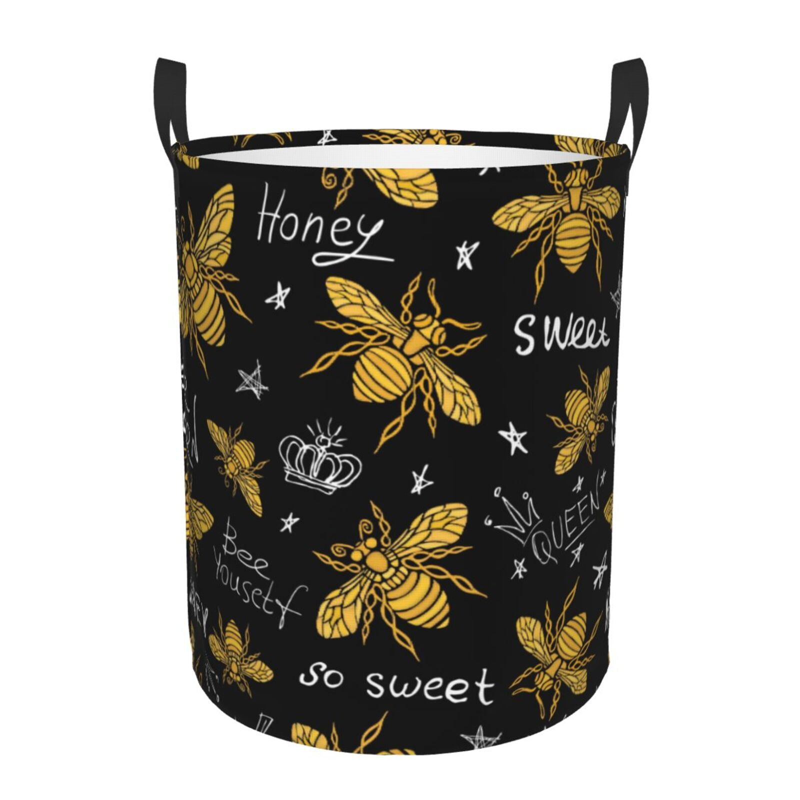 Bingfone Hohey Bee Golden Embroidery Waterproof Foldable Laundry Hamper ...