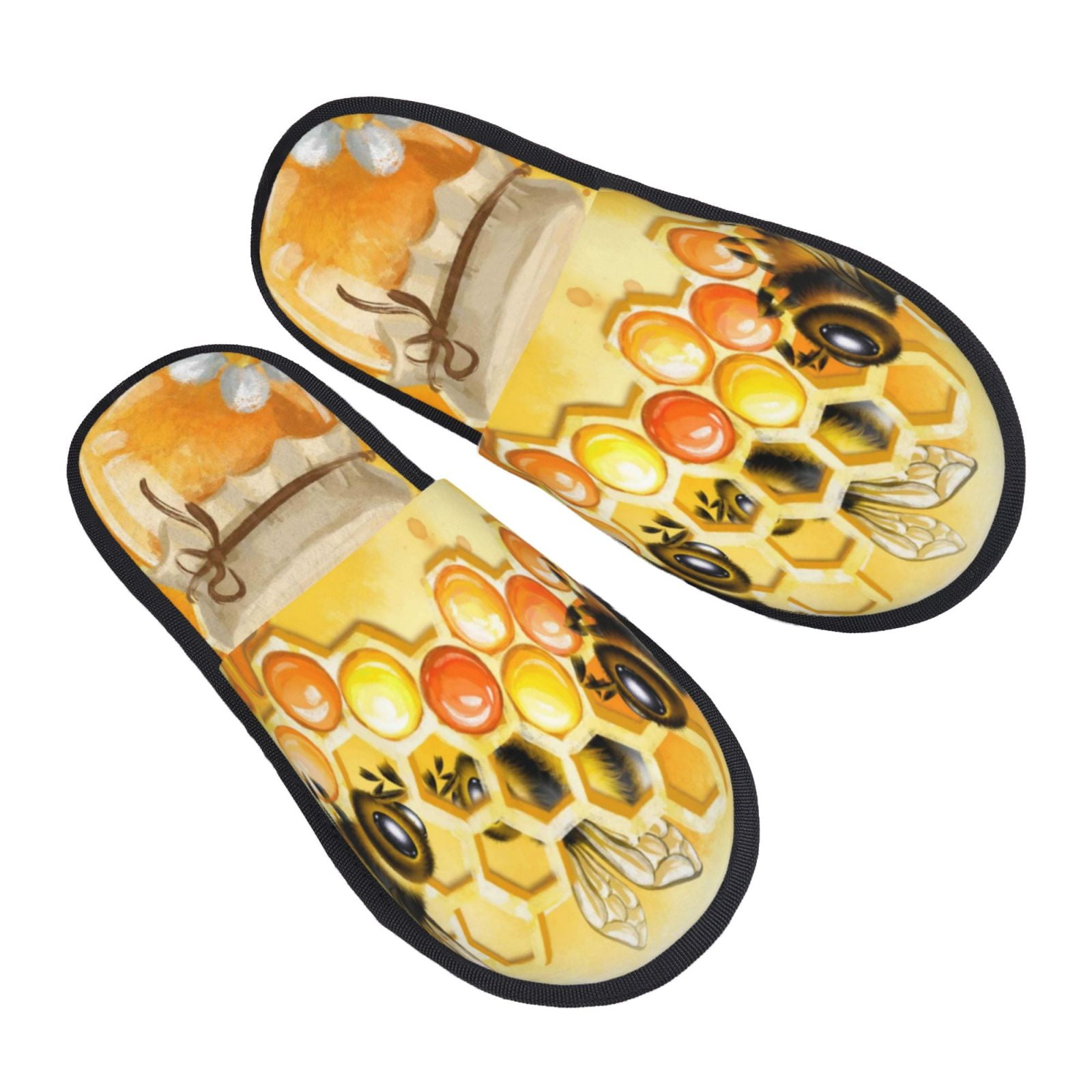 Bingfone Honey Bee House Slippers For Women Men With Soft Rubber Sole ...