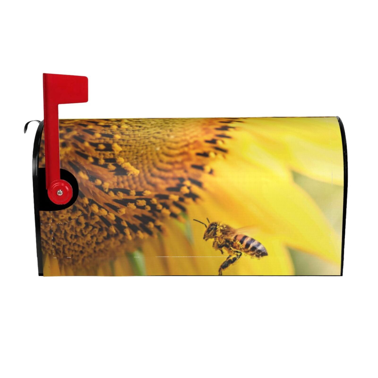 Bingfone Honey Bee Pollinating Sunflower Magnetic Mailbox Cover ...