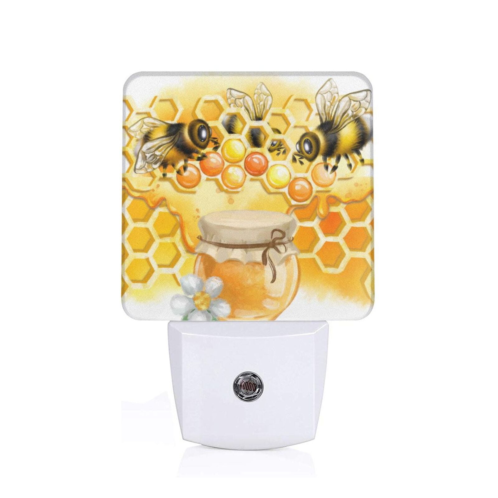 Bingfone Honey Bee Print Night Lights Plug into Wall,Dusk to Dawn ...