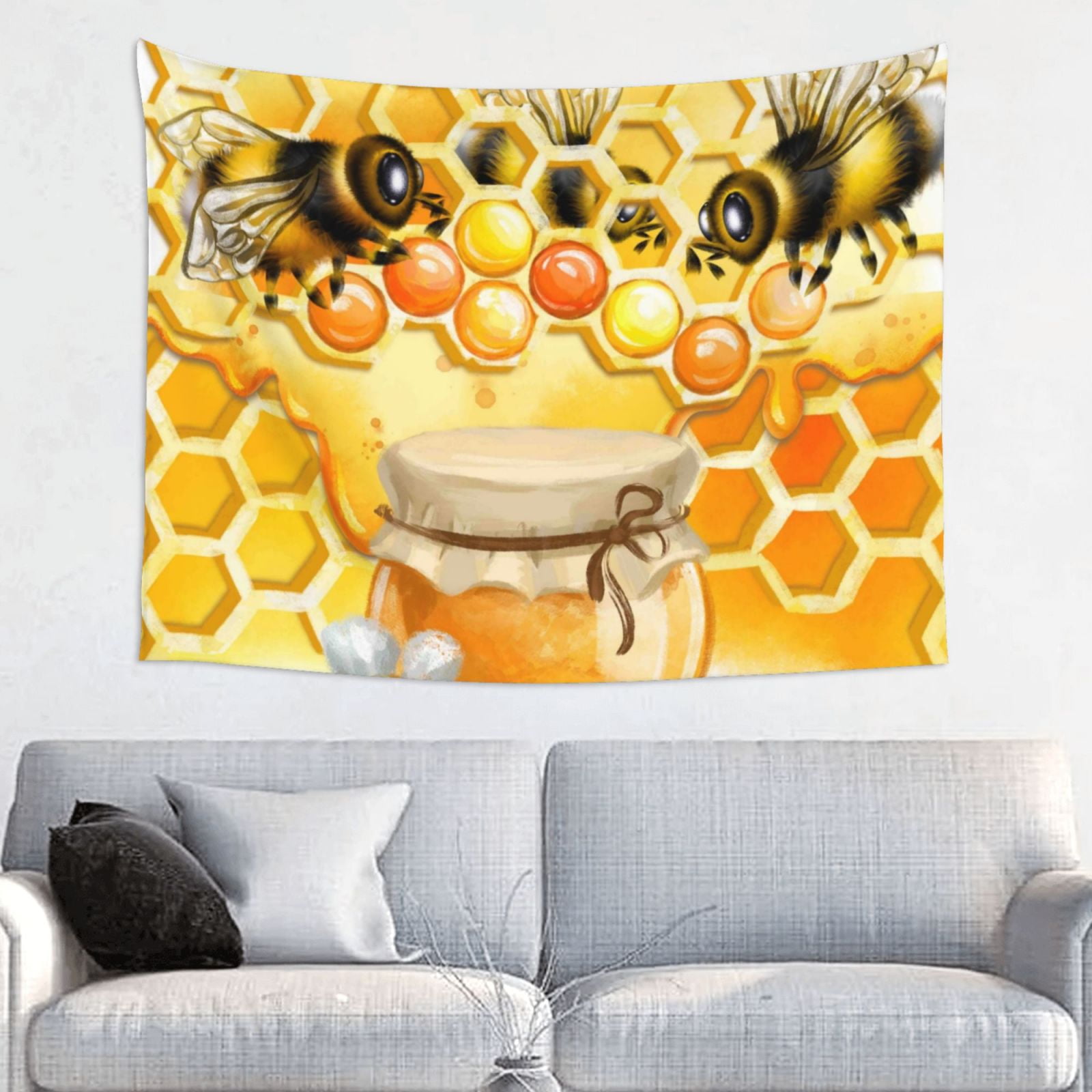 Bingfone Honey Bee Tapestry Wall Hanging Decor For Living Room Bedroom ...