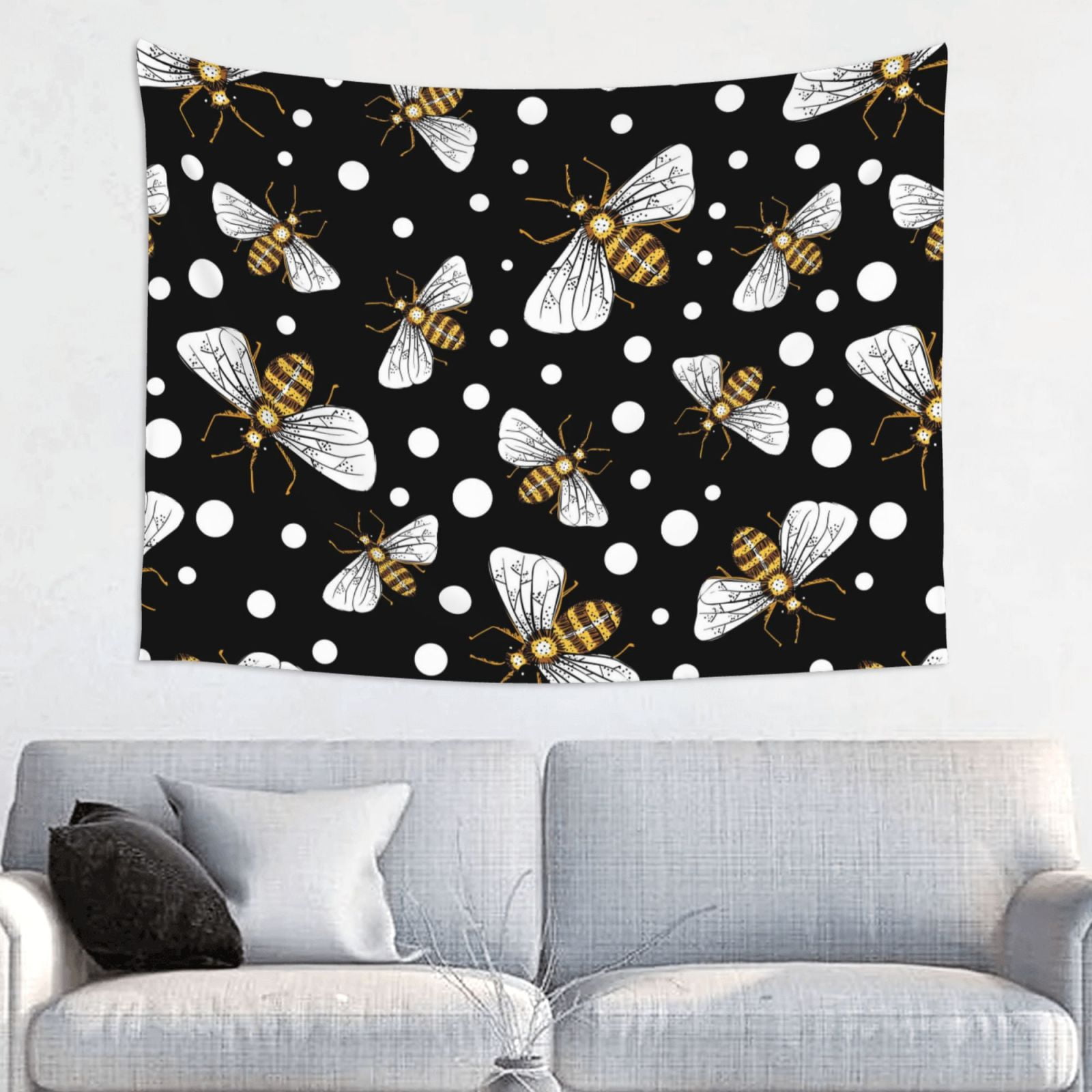 Bingfone Honey Bees At Night Tapestry Wall Hanging Decor For Living ...