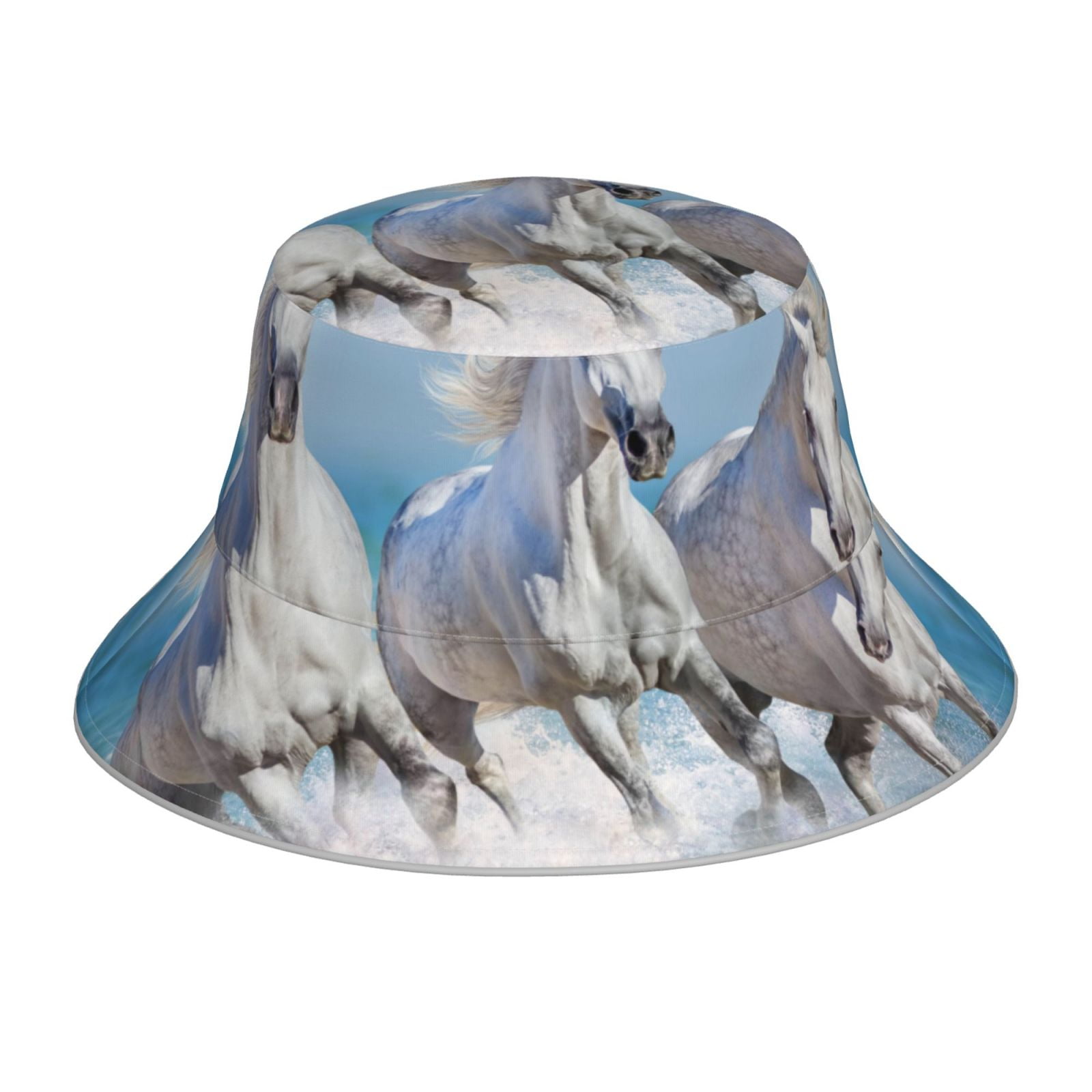 Bingfone Horses Running Through The Water Bucket Hat for Men Women ...