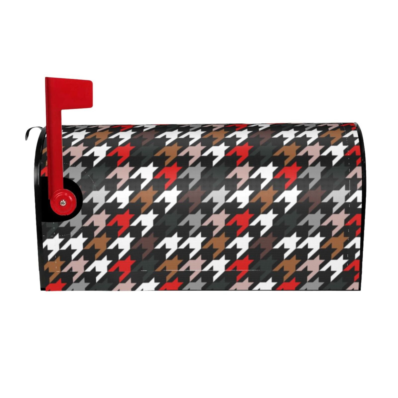 Bingfone Houndstooth Green Red Magnetic Mailbox Cover Standard Size For ...