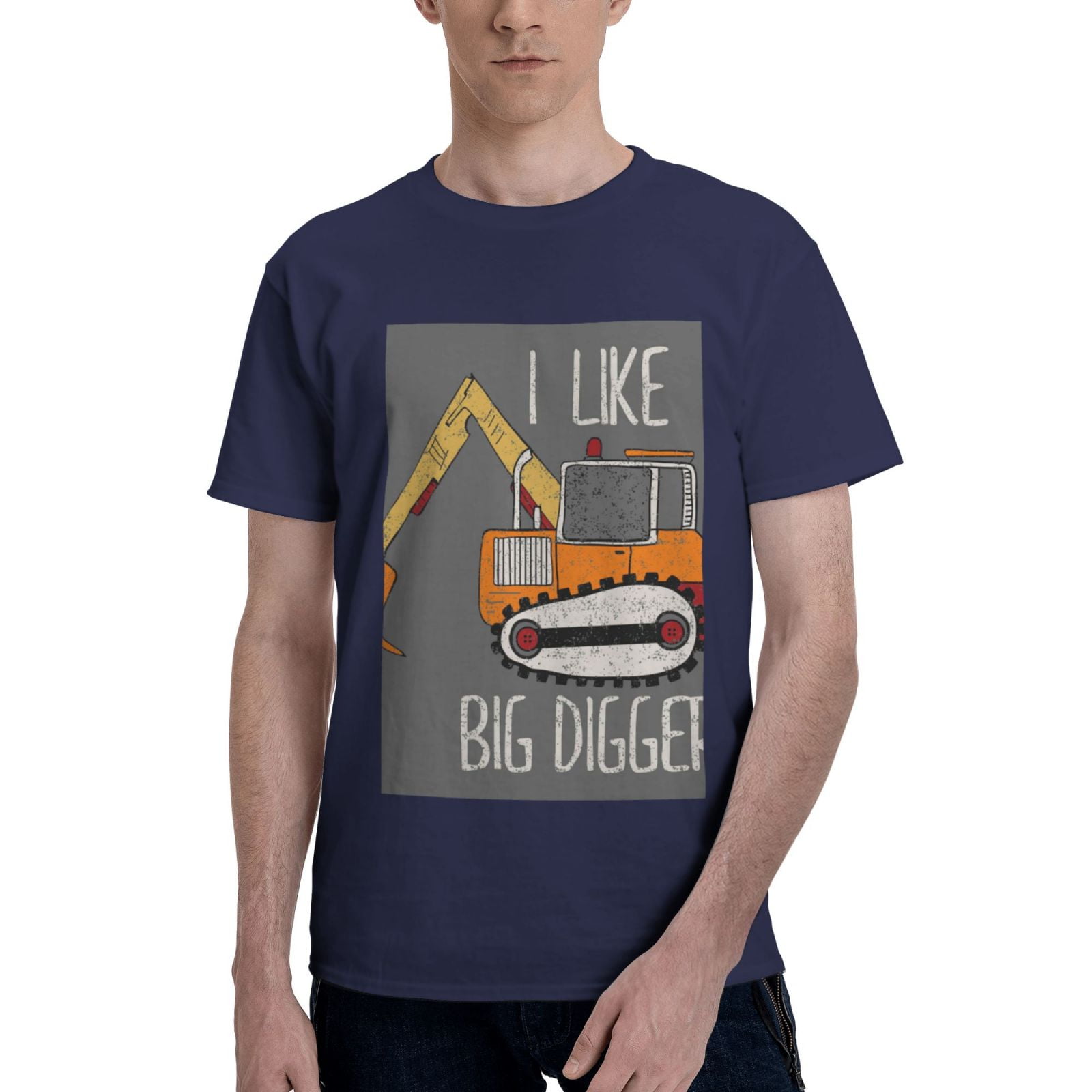Bingfone I Like Big Digger Men'S Loose Fit Short-Sleeve Pocket T-Shirt ...