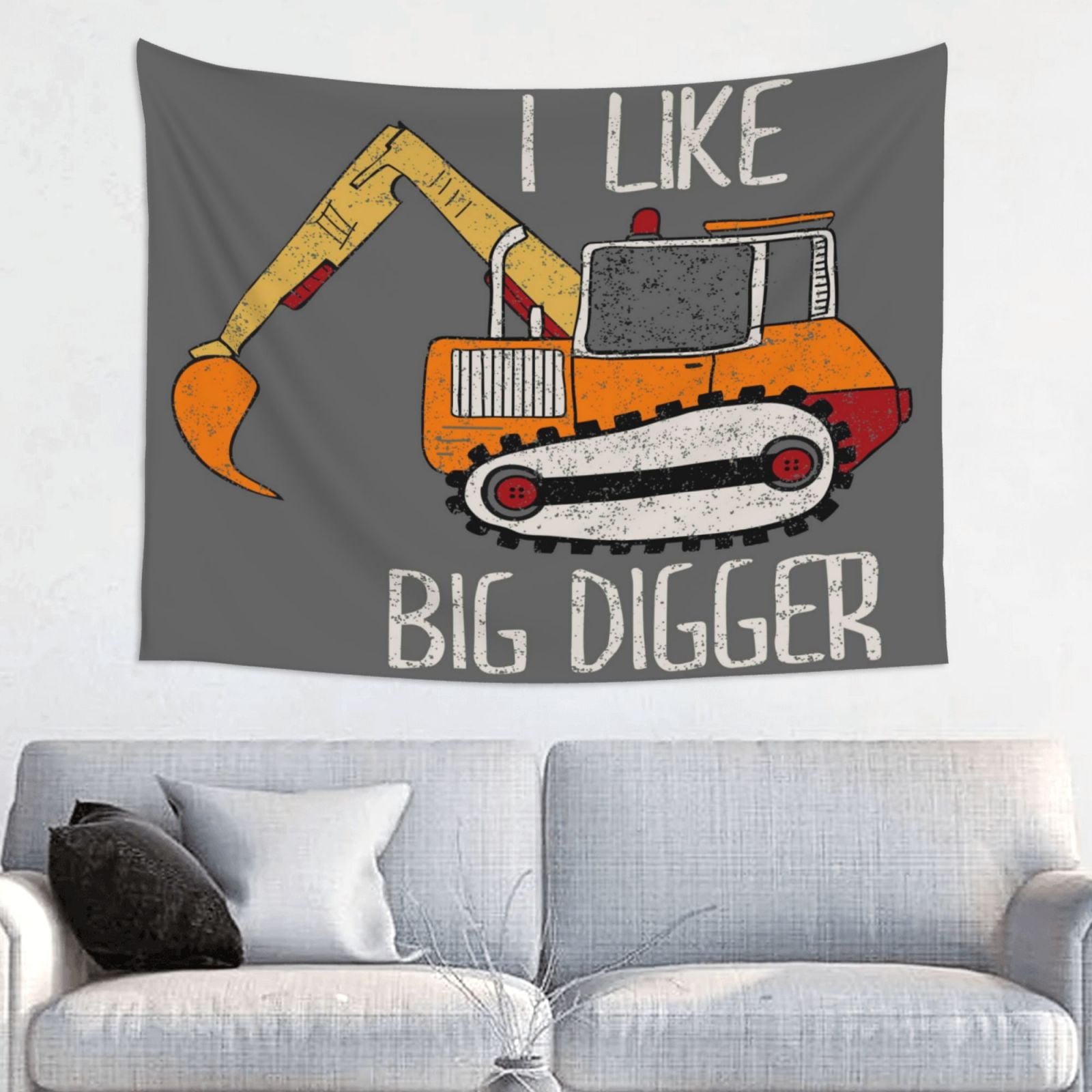Bingfone I Like Big Digger Tapestry Wall Hanging Decor For Living Room ...