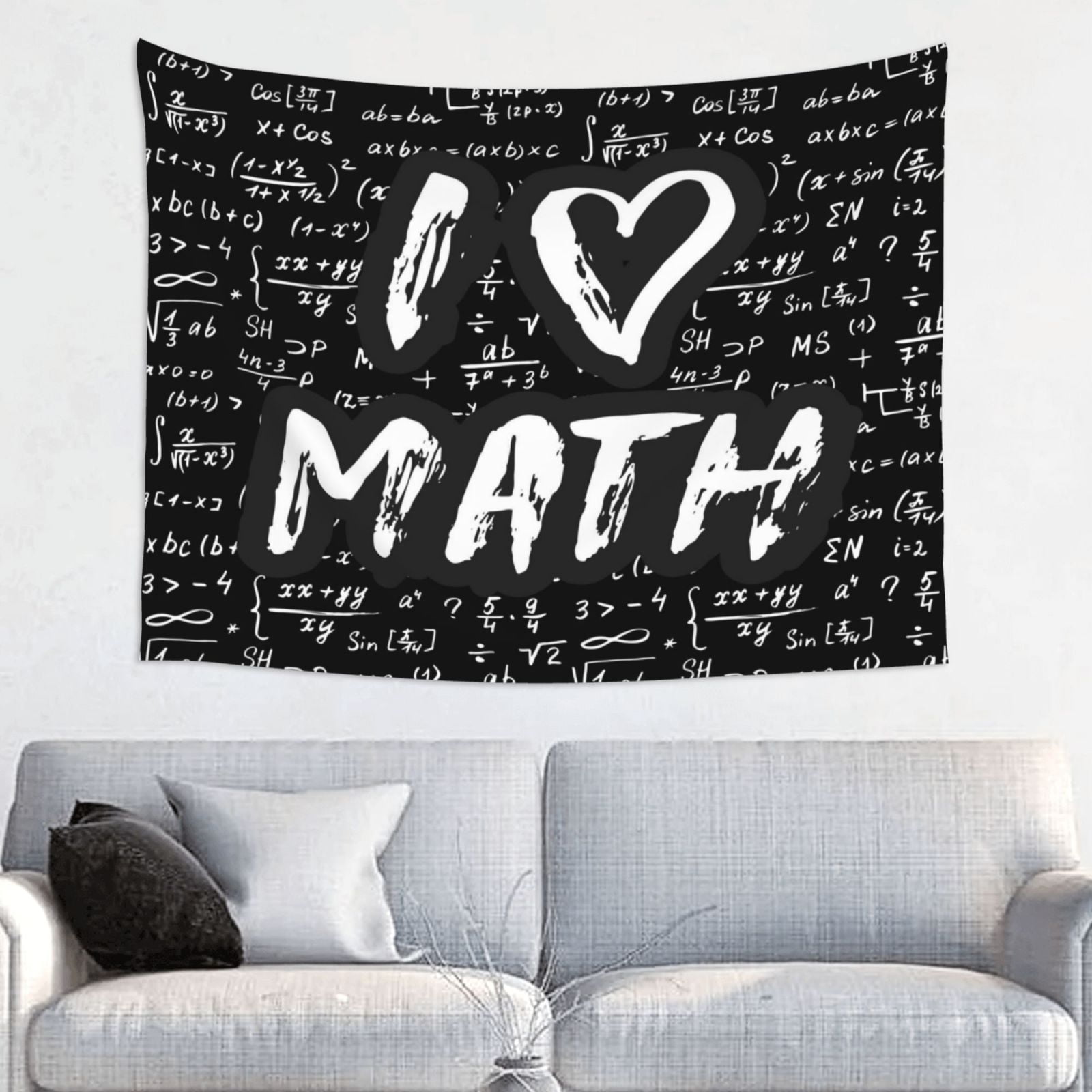 Bingfone I Love Math Tapestry Wall Hanging Decor For Living Room ...