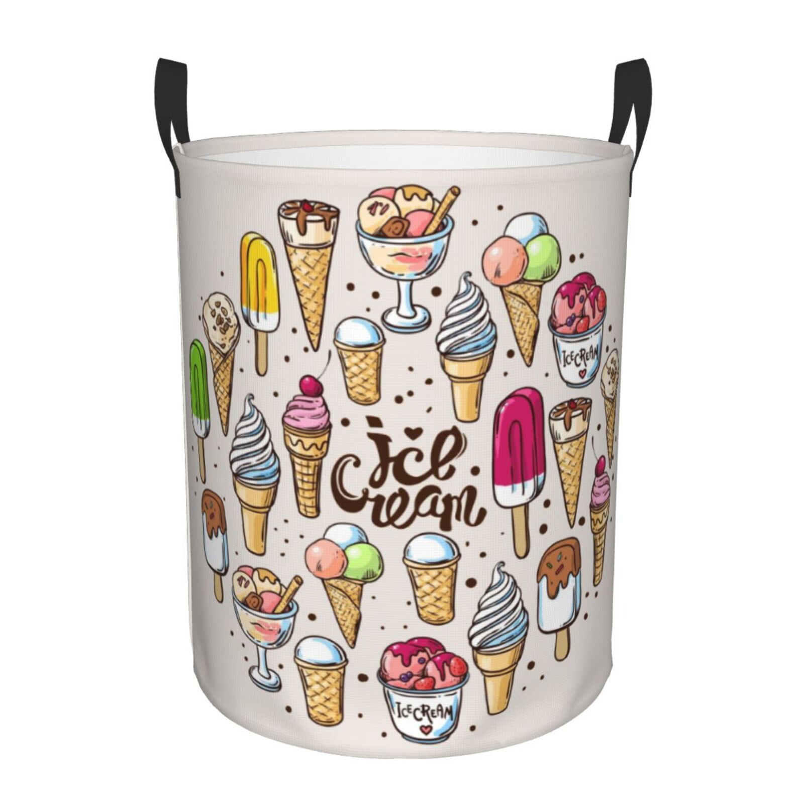 Bingfone Ice Cream Waterproof Foldable Laundry Hamper Bucket With ...