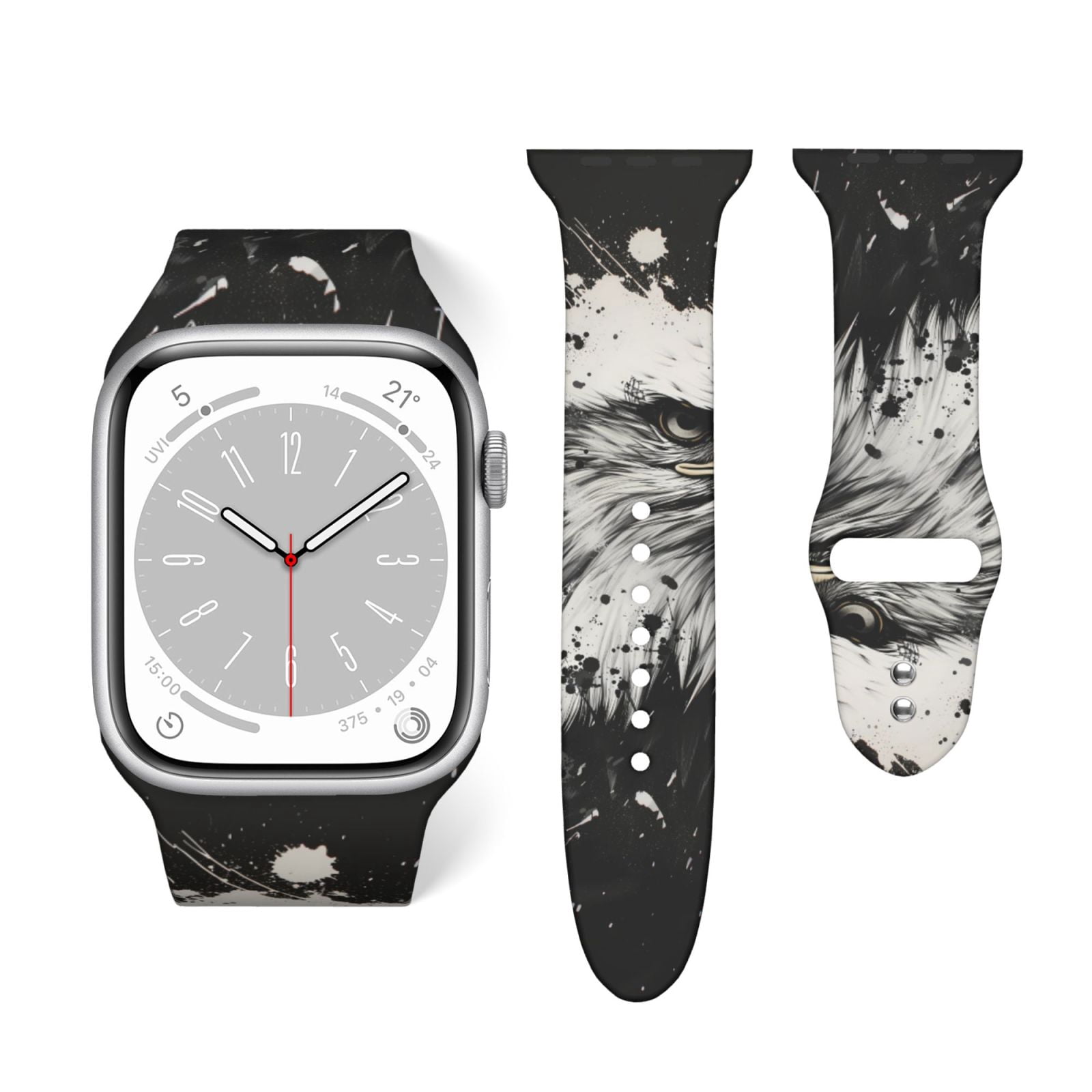 Bingfone Ink Style Bald Eagle Print Compatible with Apple Watch Band ...