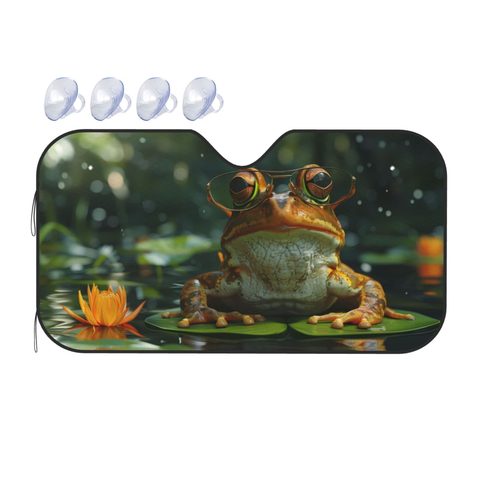 Bingfone Intellectual Frog Pond Car Windshield Sunshade,Sun Foldable ...