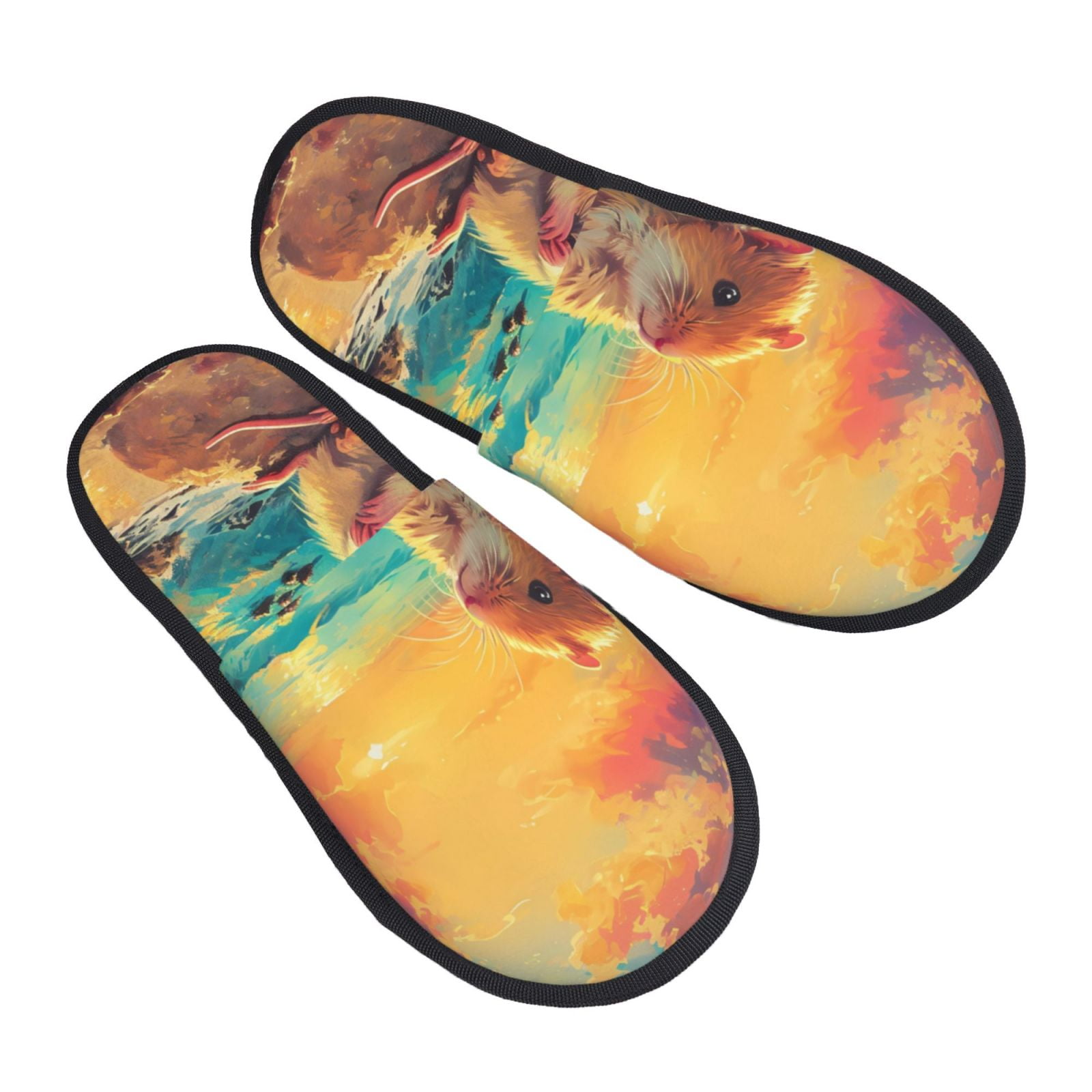 Bingfone Island Beach Guinea Pig House Slippers for Women Men with Soft ...