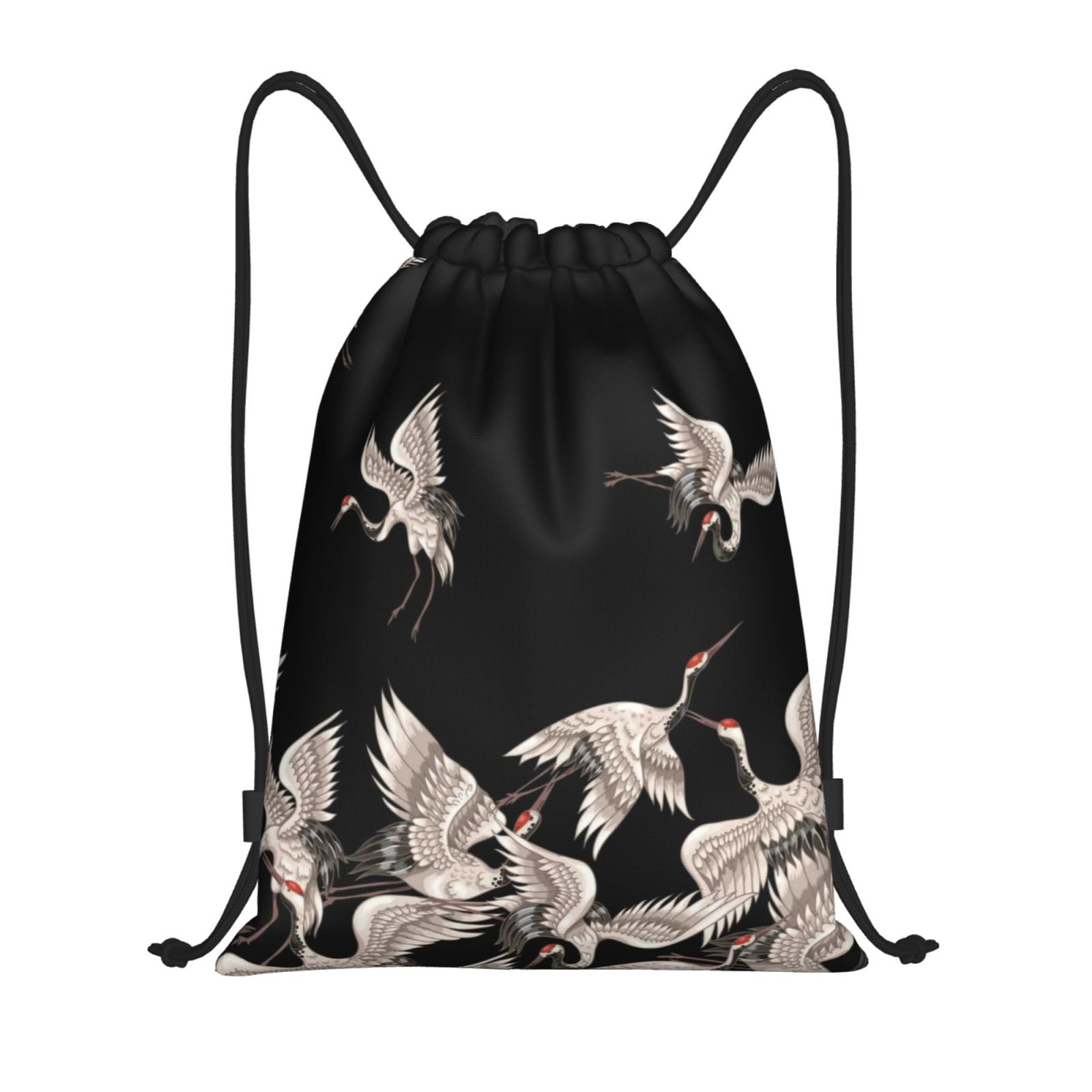 Bingfone Japanese White Crane Drawstrings Backpacks Bags For Men Women ...