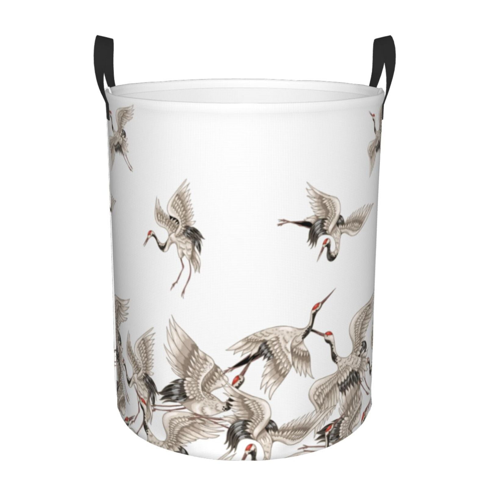 Bingfone Japanese White Cranes Waterproof Foldable Laundry Hamper ...