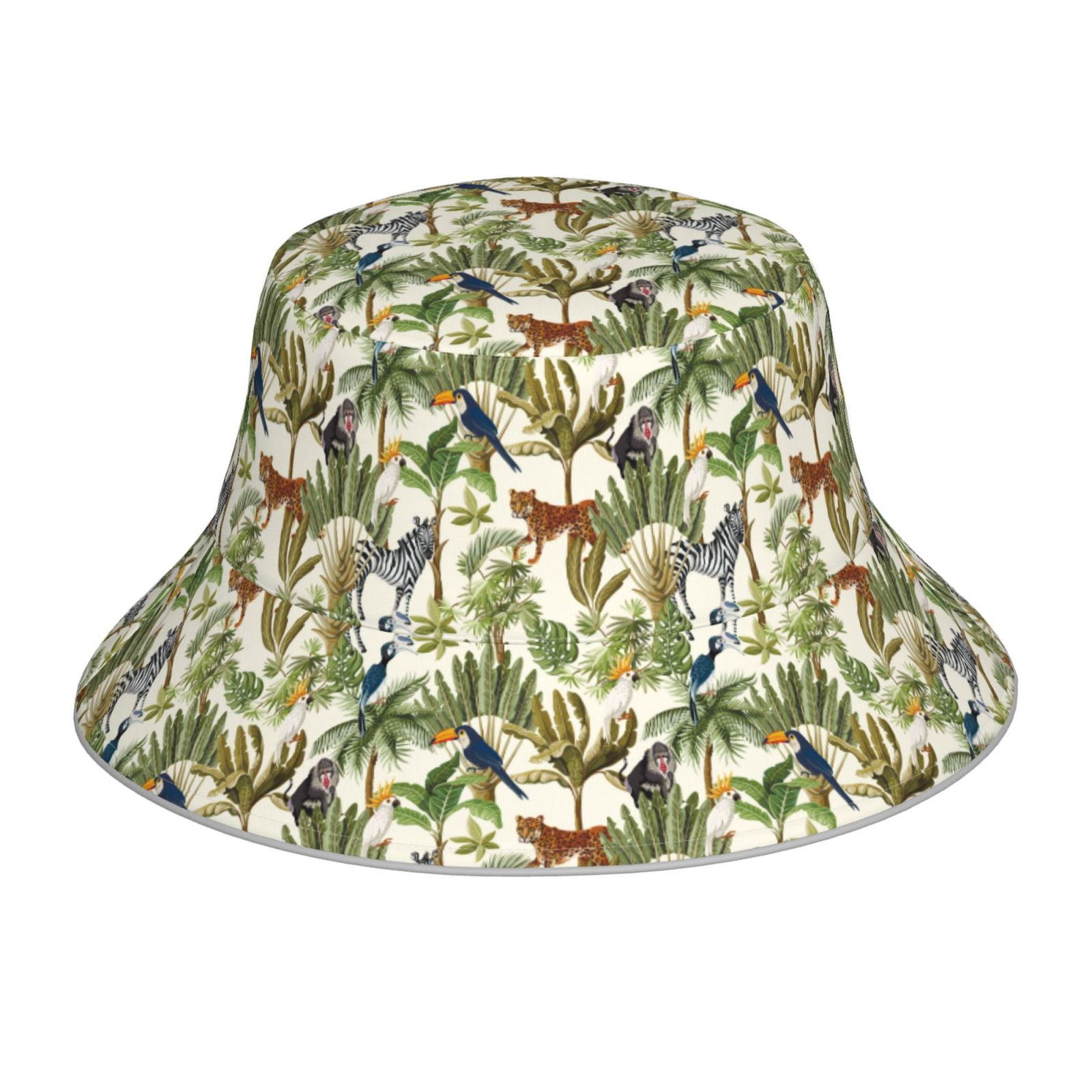 Bingfone Jungle Animals Bucket Hat for Men Women,Packable Reversible ...