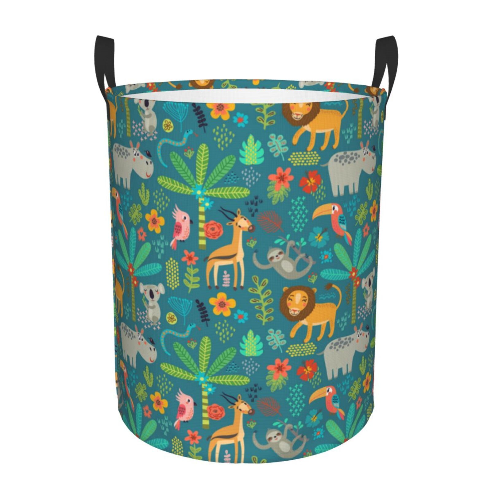 Bingfone Jungle Animals Waterproof Foldable Laundry Hamper Bucket With ...