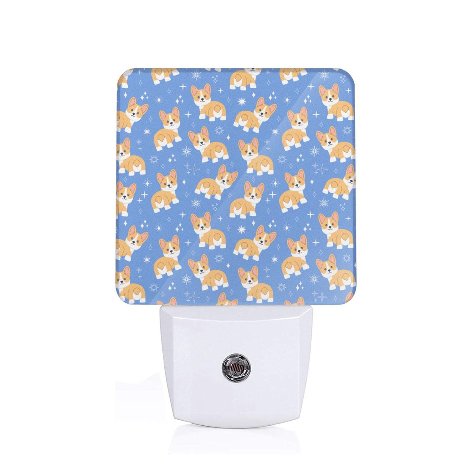Bingfone Kawaii Corgi Print Night Lights Plug into Wall,Dusk to Dawn ...