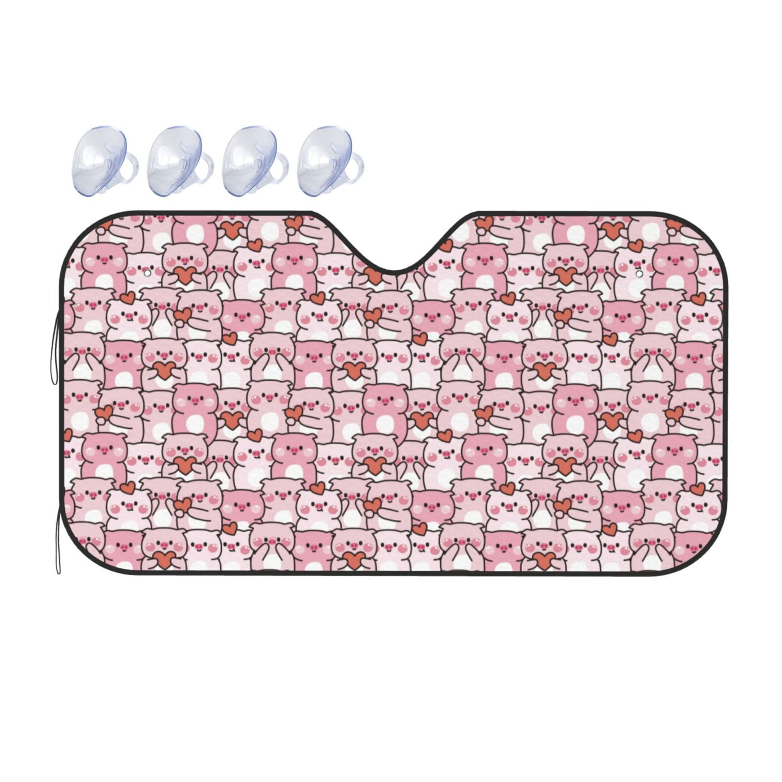 Bingfone Kawaii Pig Car Windshield Sunshade,Sun Foldable Sun Shield Sun ...
