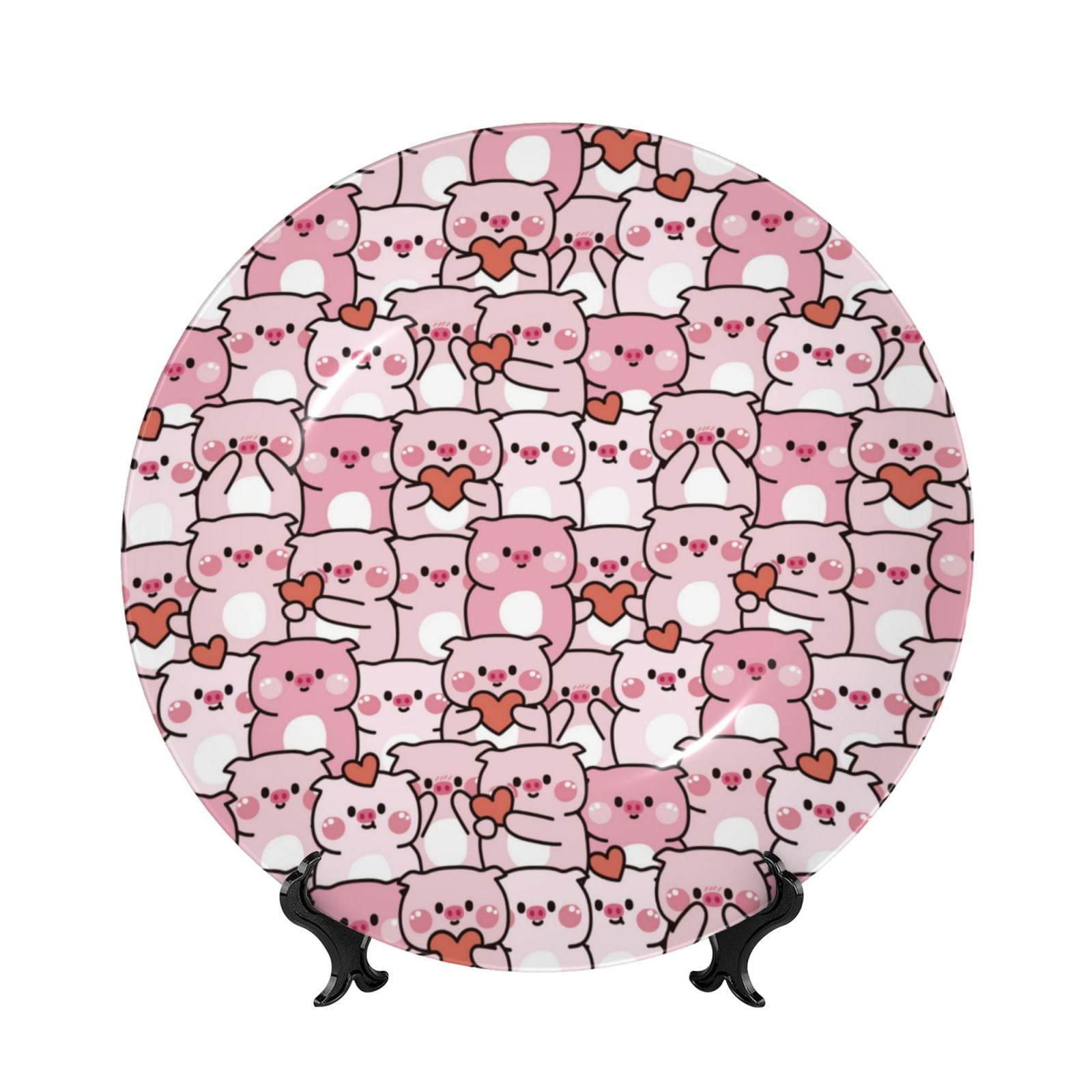 Bingfone Kawaii Pig Print Bone China Dinner Decorative Plates,Handmade ...