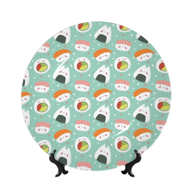 Bingfone Kawaii Sushi Print Bone China Dinner Decorative Plates ...