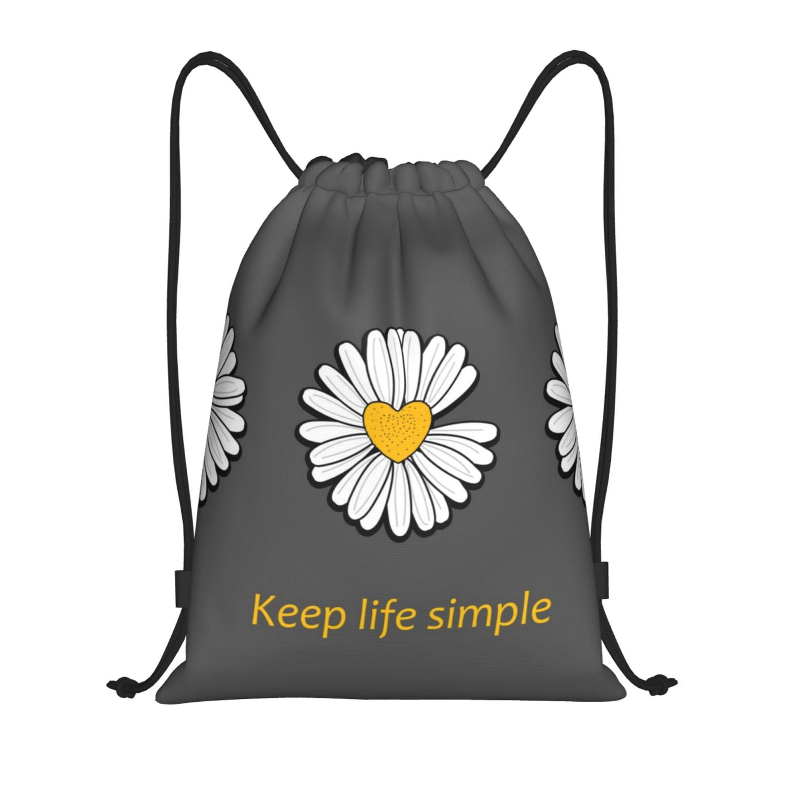 Bingfone Keep Life Simple Daisy Flower Drawstrings Backpacks Bags For ...