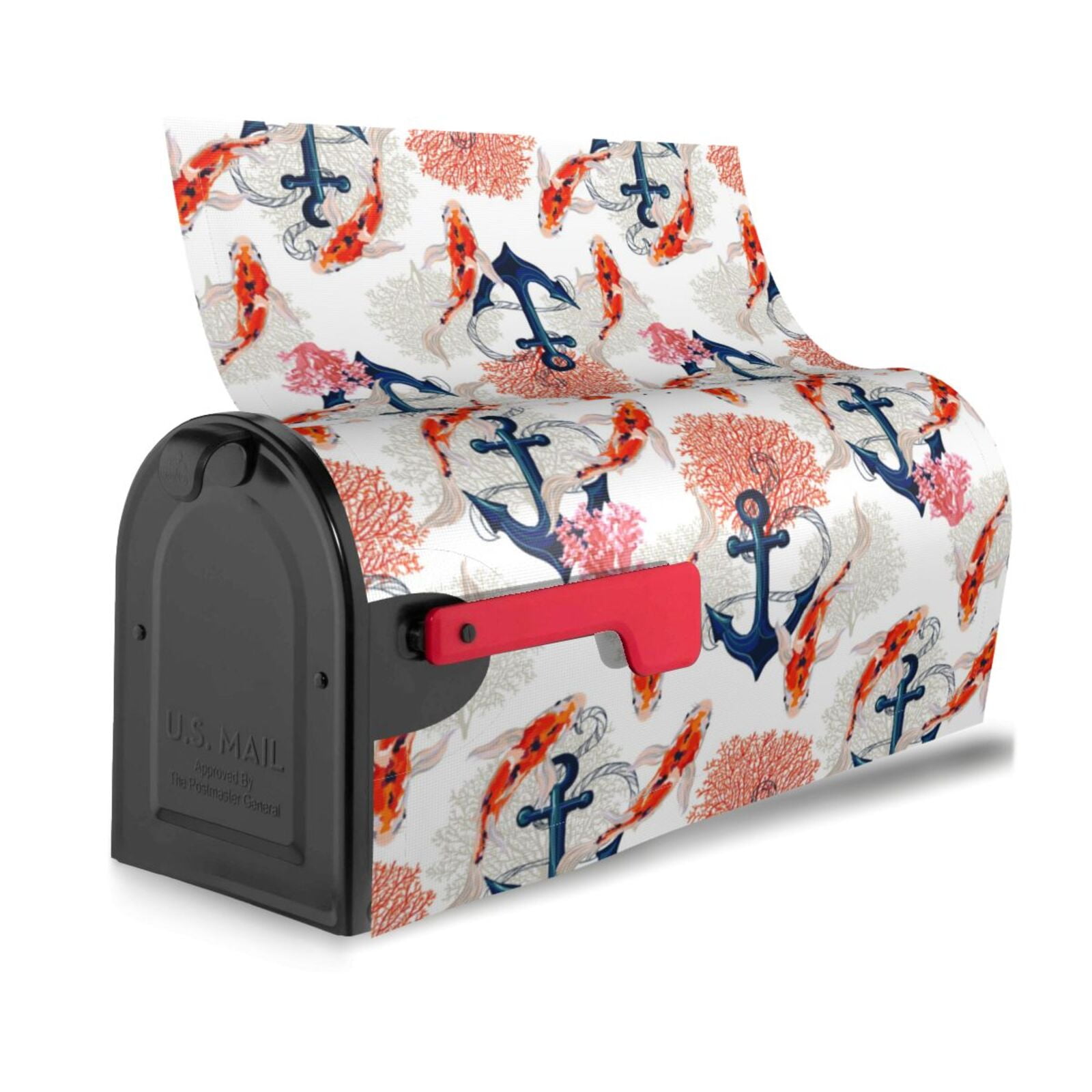 Bingfone Koi Fish And Corals Magnetic Mailbox Cover Standard Size for ...