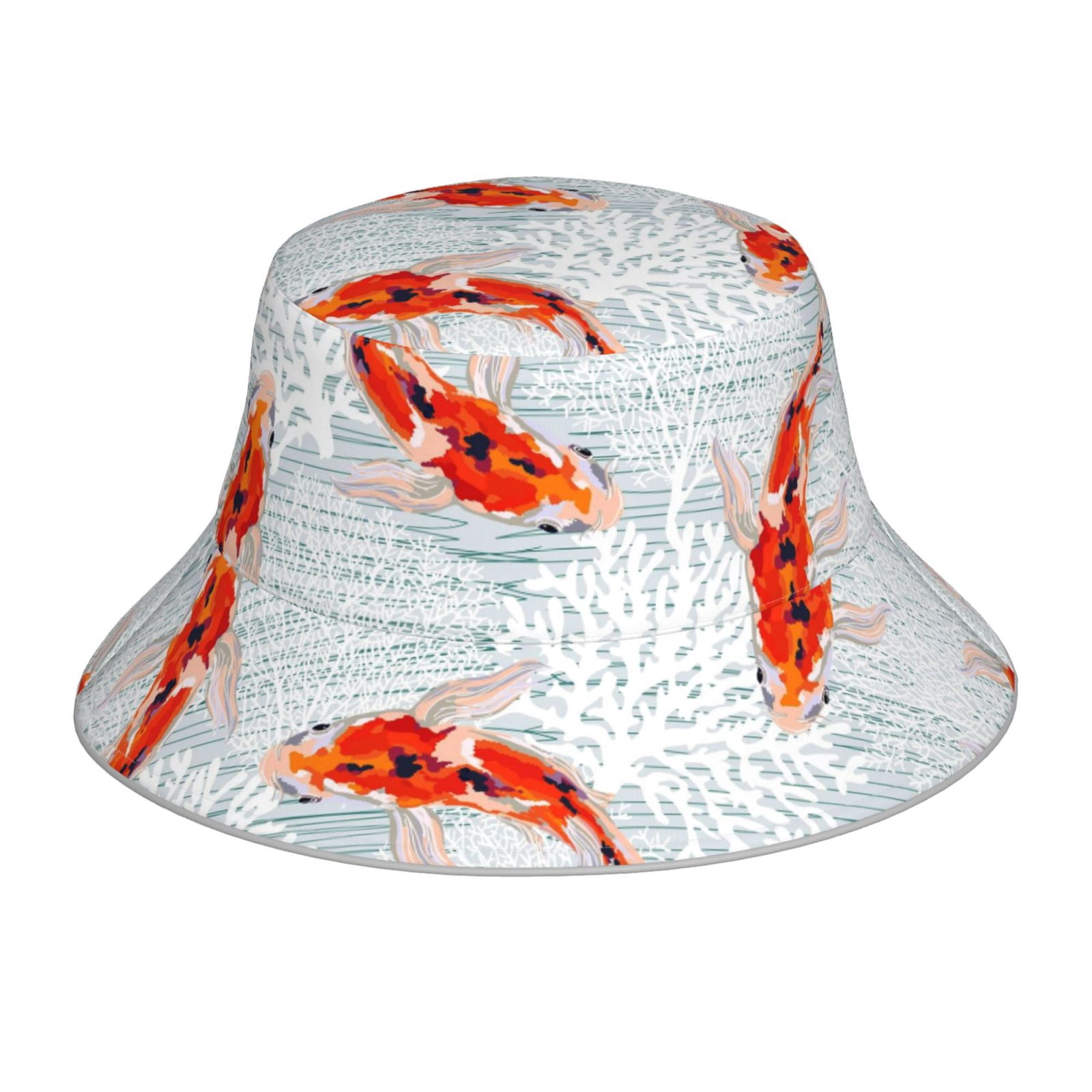 Bingfone Koi Fish Corals,Spring Summer Bucket Hat For Men Women ...