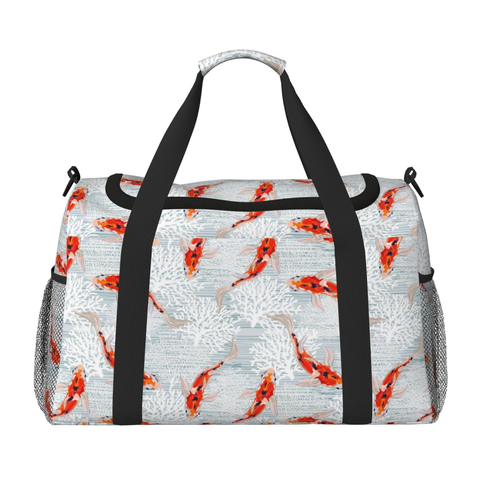 Bingfone Koi Fish Corals,Spring Summer Print Travel Duffel Tote Bag ...
