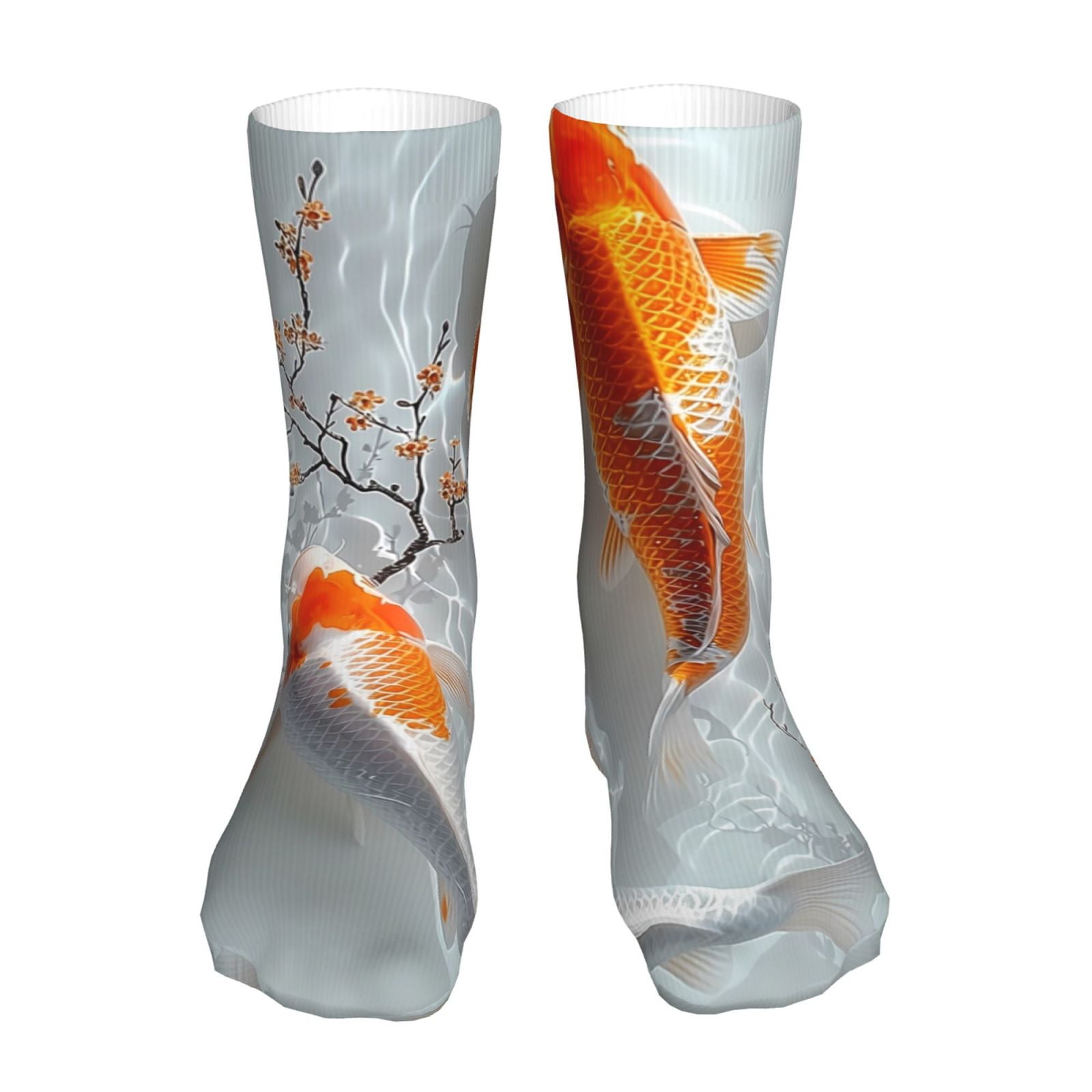 Bingfone Koi Fish Water Prirnt Women's Men's Fun Pattern and Solid Crew ...
