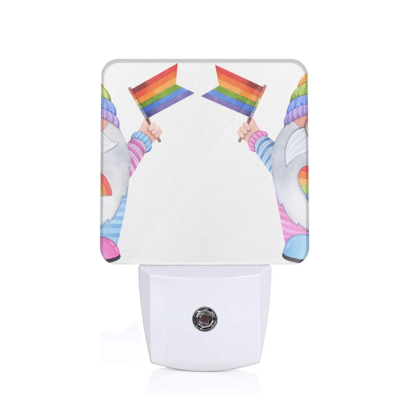 Bingfone LGBT Gnomes Print Night Lights Plug into Wall,Dusk to Dawn ...