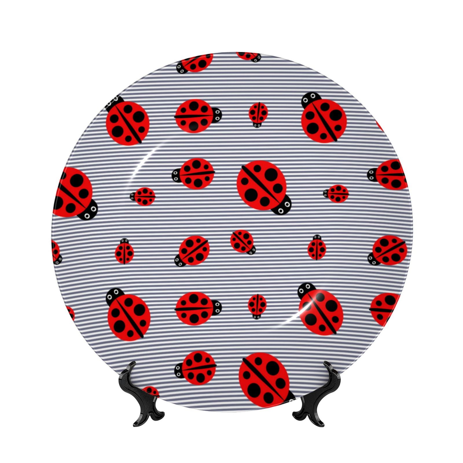 Bingfone Ladybug Print Bone China Dinner Decorative Plates,Handmade ...