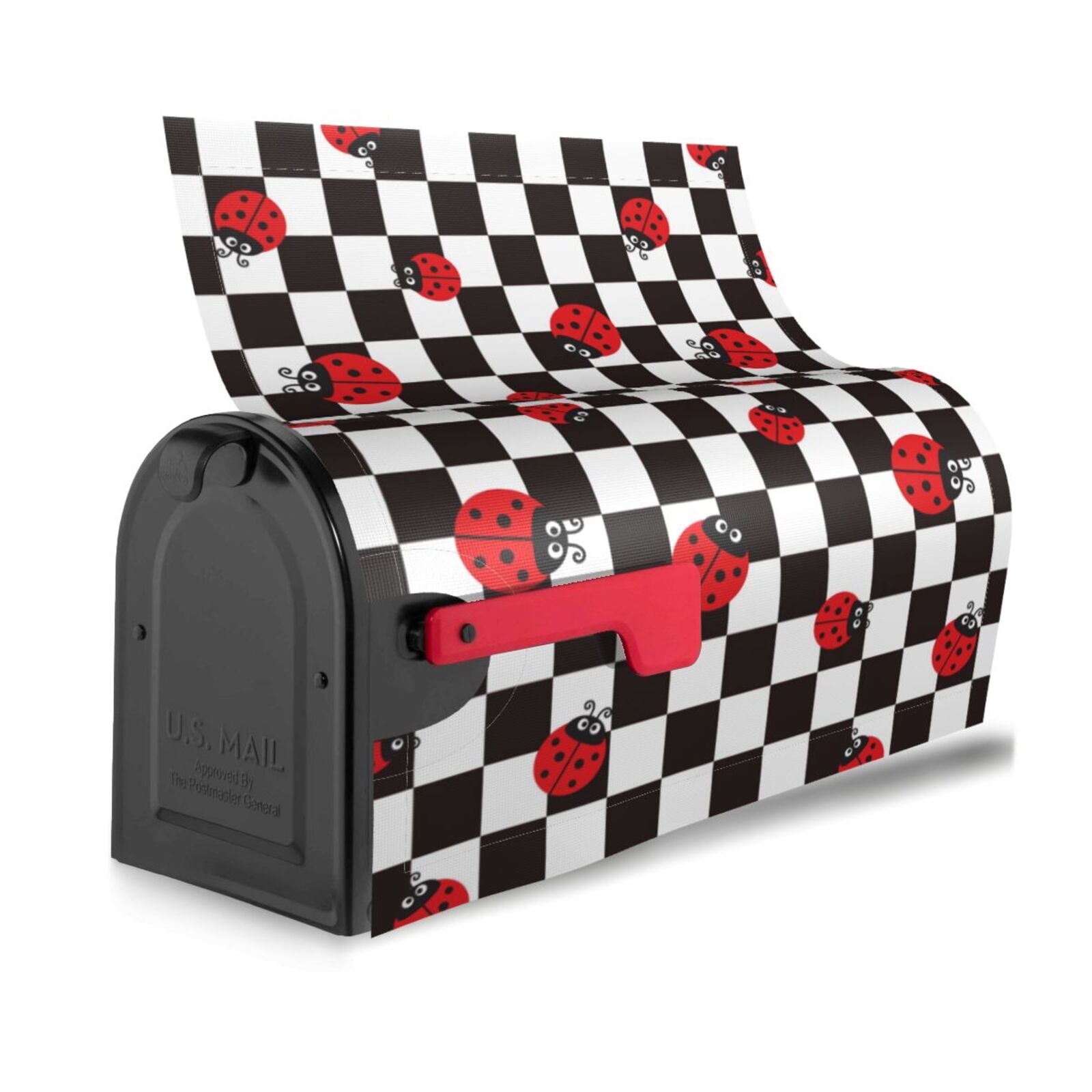 Bingfone Ladybugs Of Black And White Checkers Magnetic Mailbox Cover ...