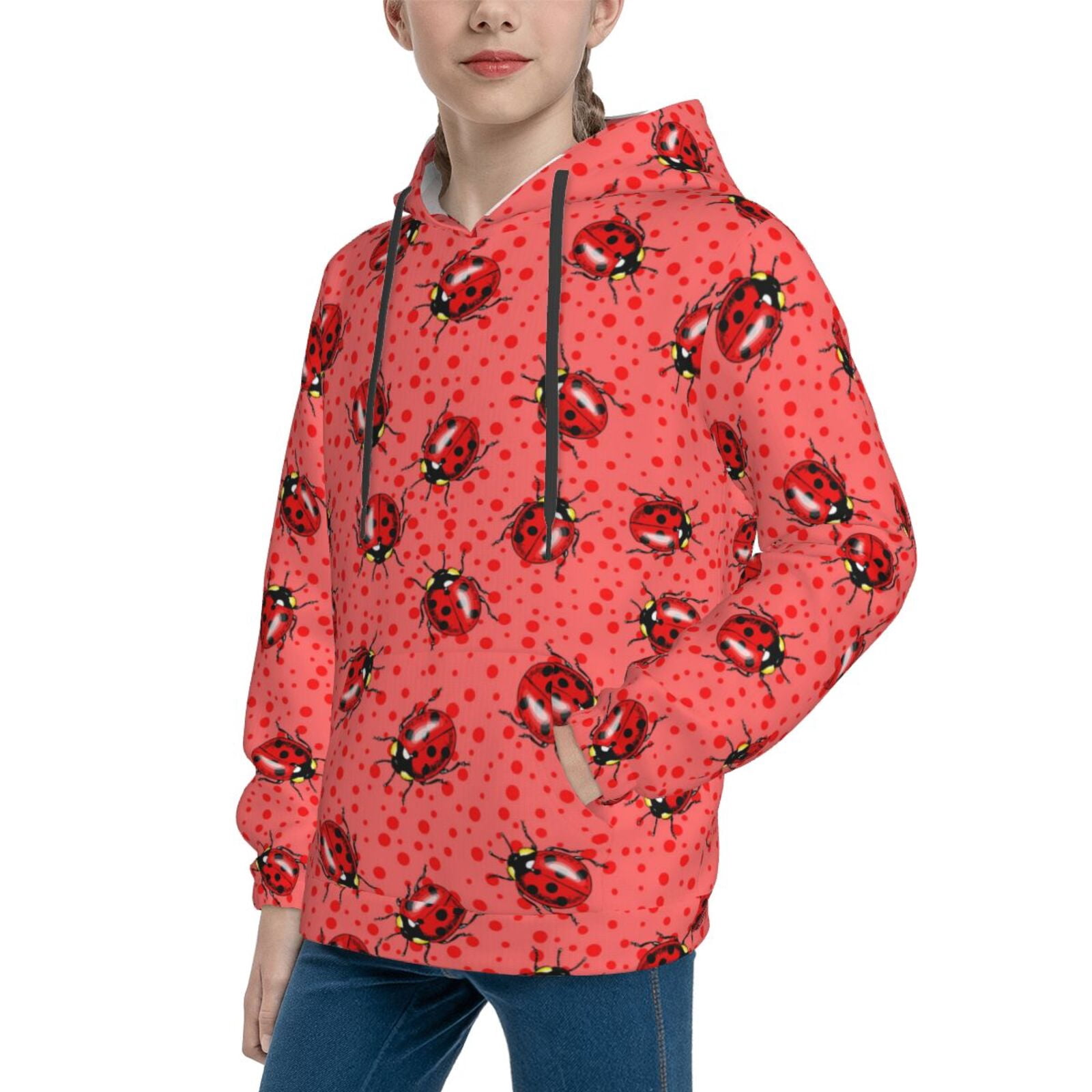 Bingfone Ladybugs On Red Polka Dot Pattern Youth Classic Hoodies Soft ...