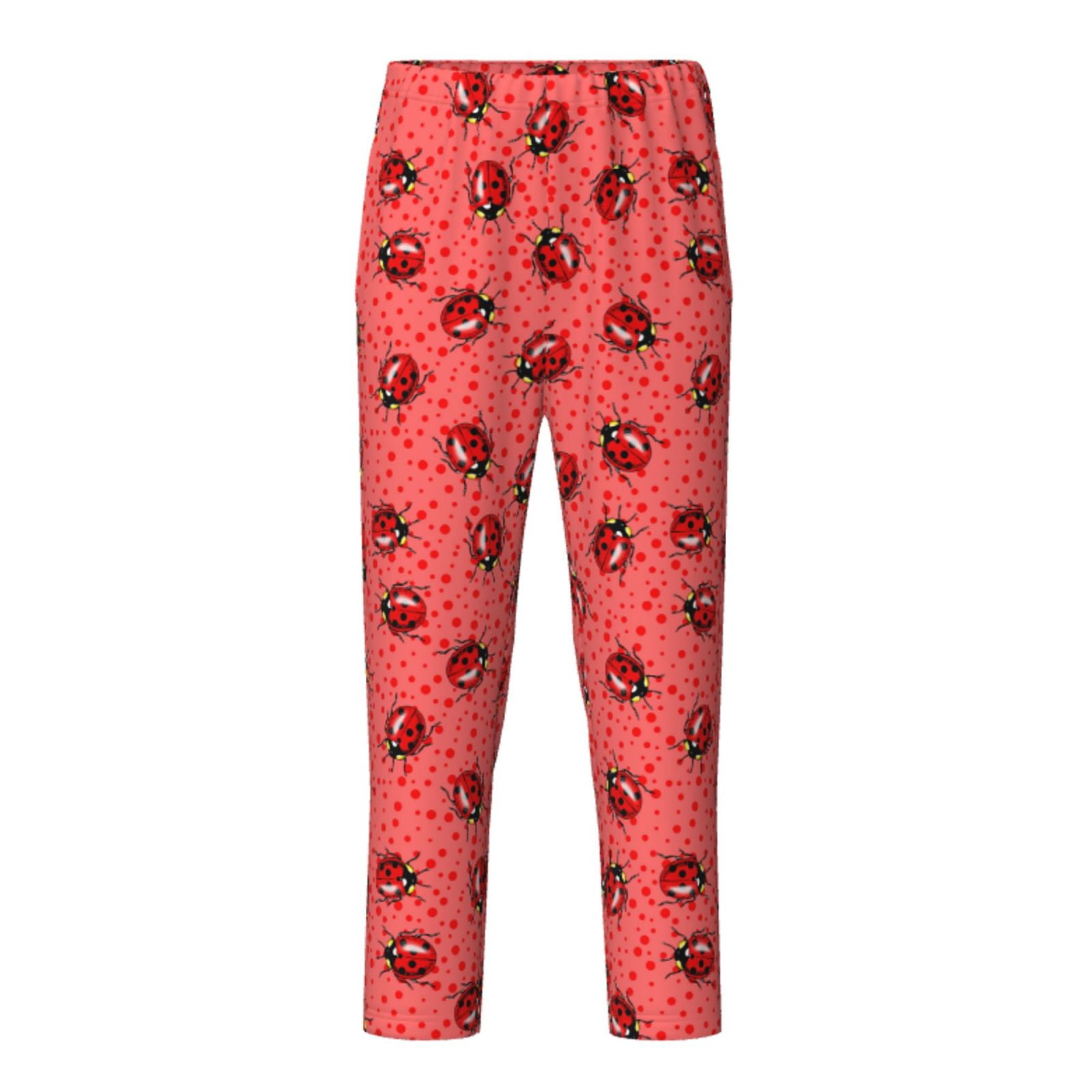 Bingfone Ladybugs On Red Polka Dot Print Boys Girls Pajama Pants Lounge ...