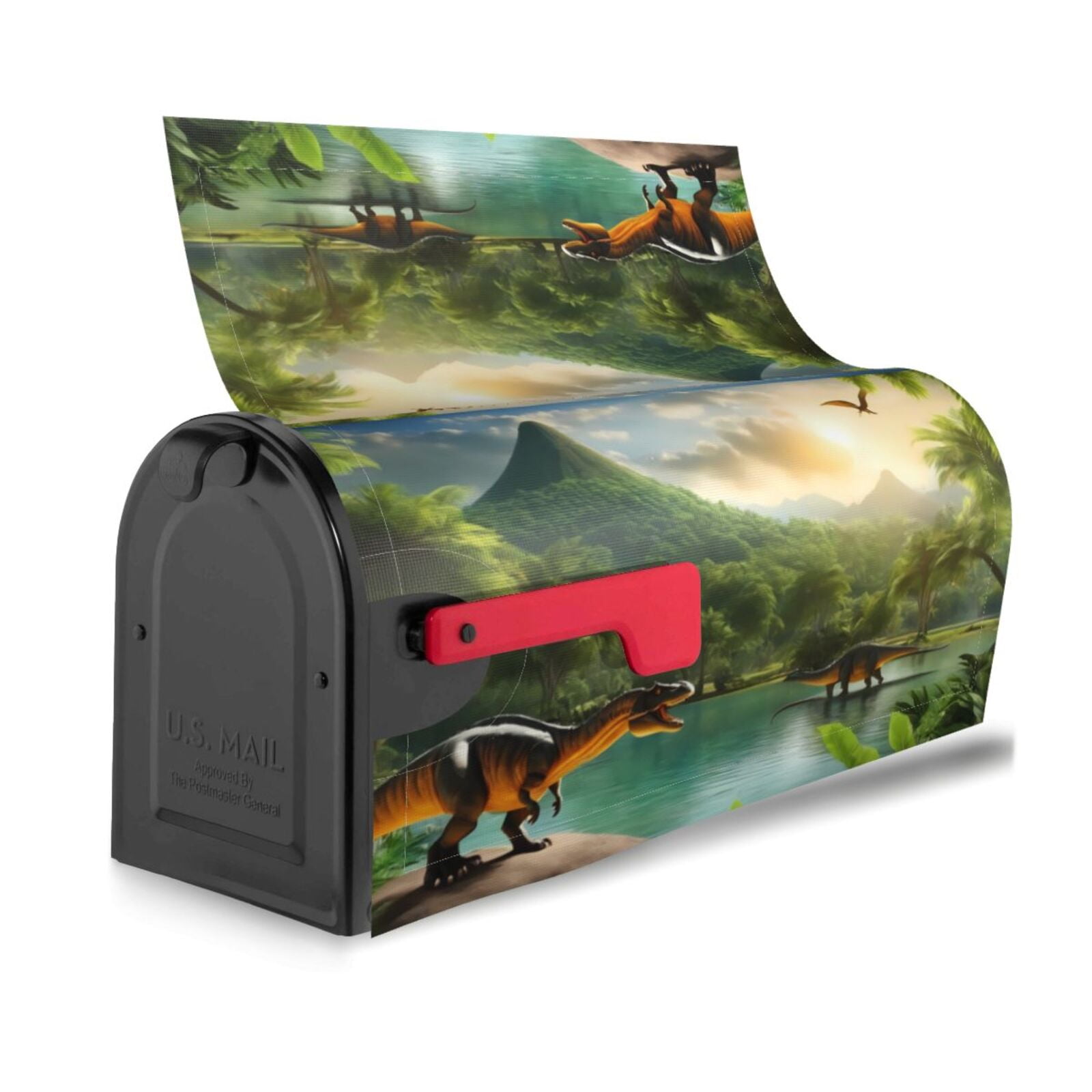 Bingfone Lake Forest Dinosaur Magnetic Mailbox Cover Standard Size for ...