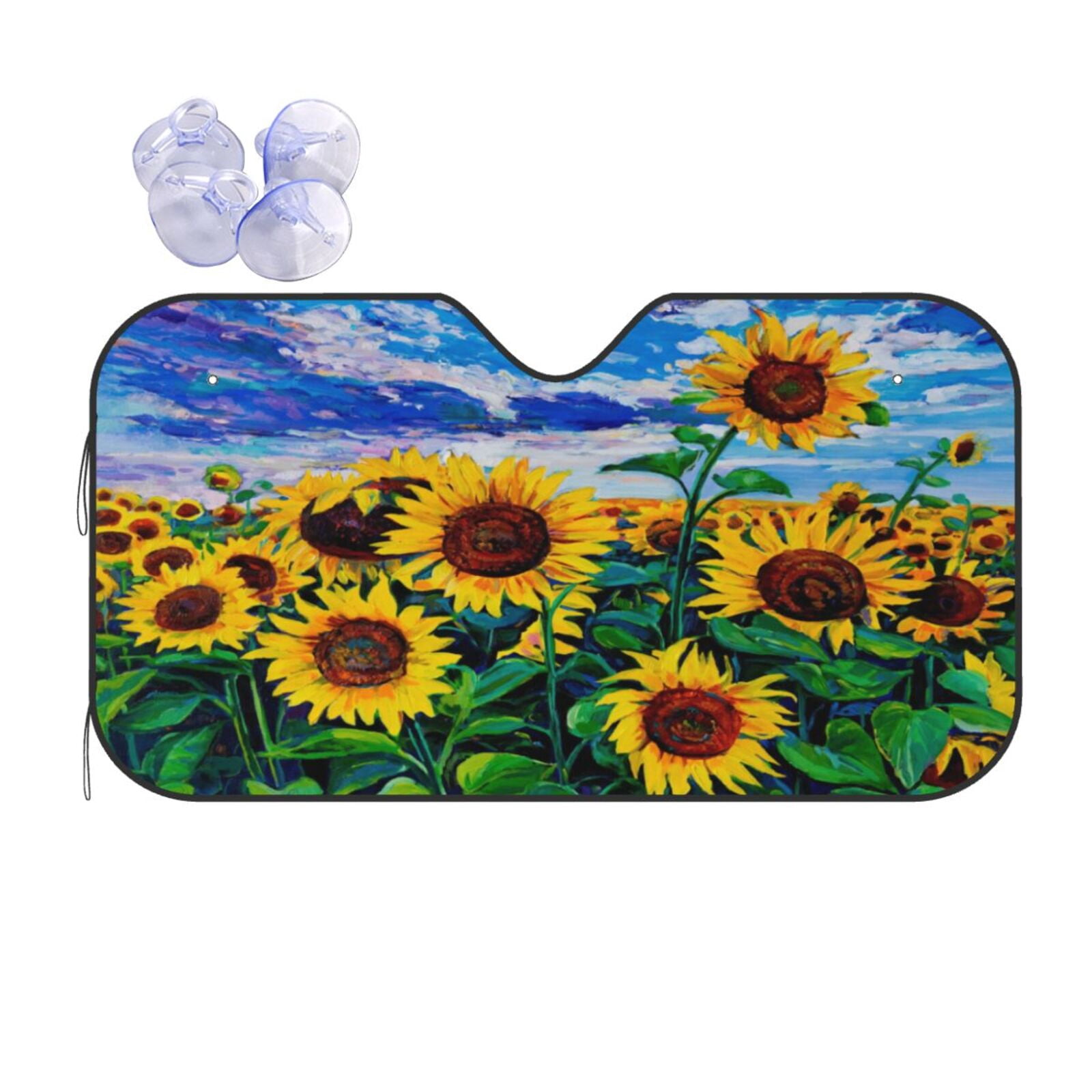 Bingfone Landscape With Sunflowers Car Windshield Sun Shade Protector ...