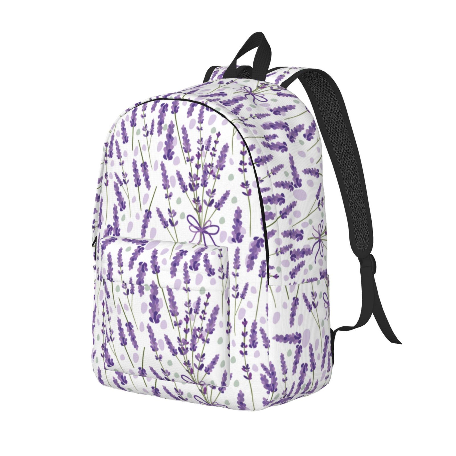 Bingfone Lavender Flowers Print Canvas College Laptop Backpack, Large ...